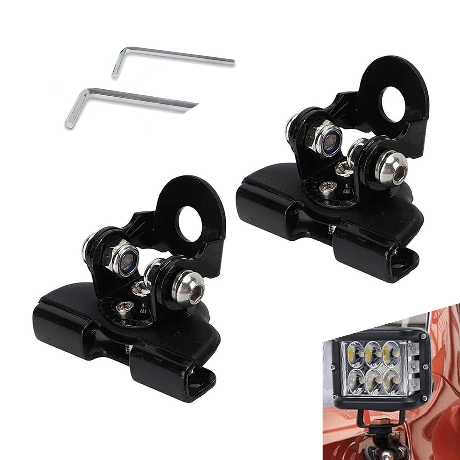 Sodcay 2 Pack Car SSF20 Hood Light Mount Adjustable Waterproof Metal ...