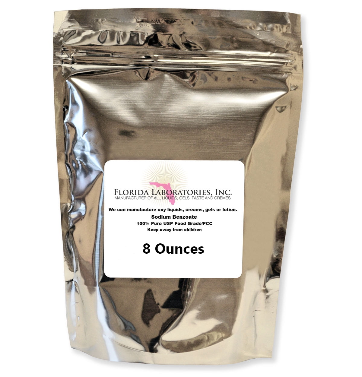 Florida Laboratories, Sodium Benzoate, 8 OZ, 100% Food Grade ...