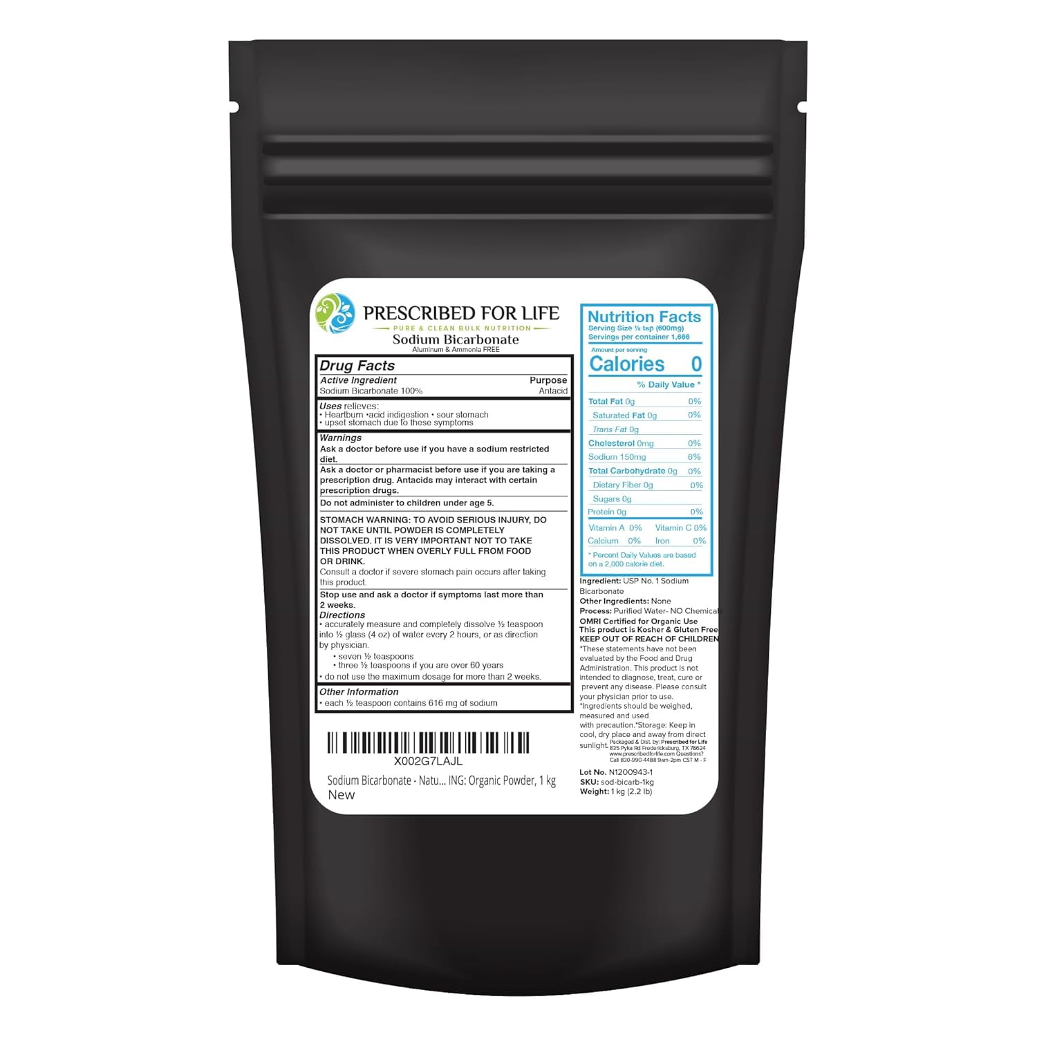 Sodium Bicarbonate Powder | Organic Aluminum Free Baking Soda ...