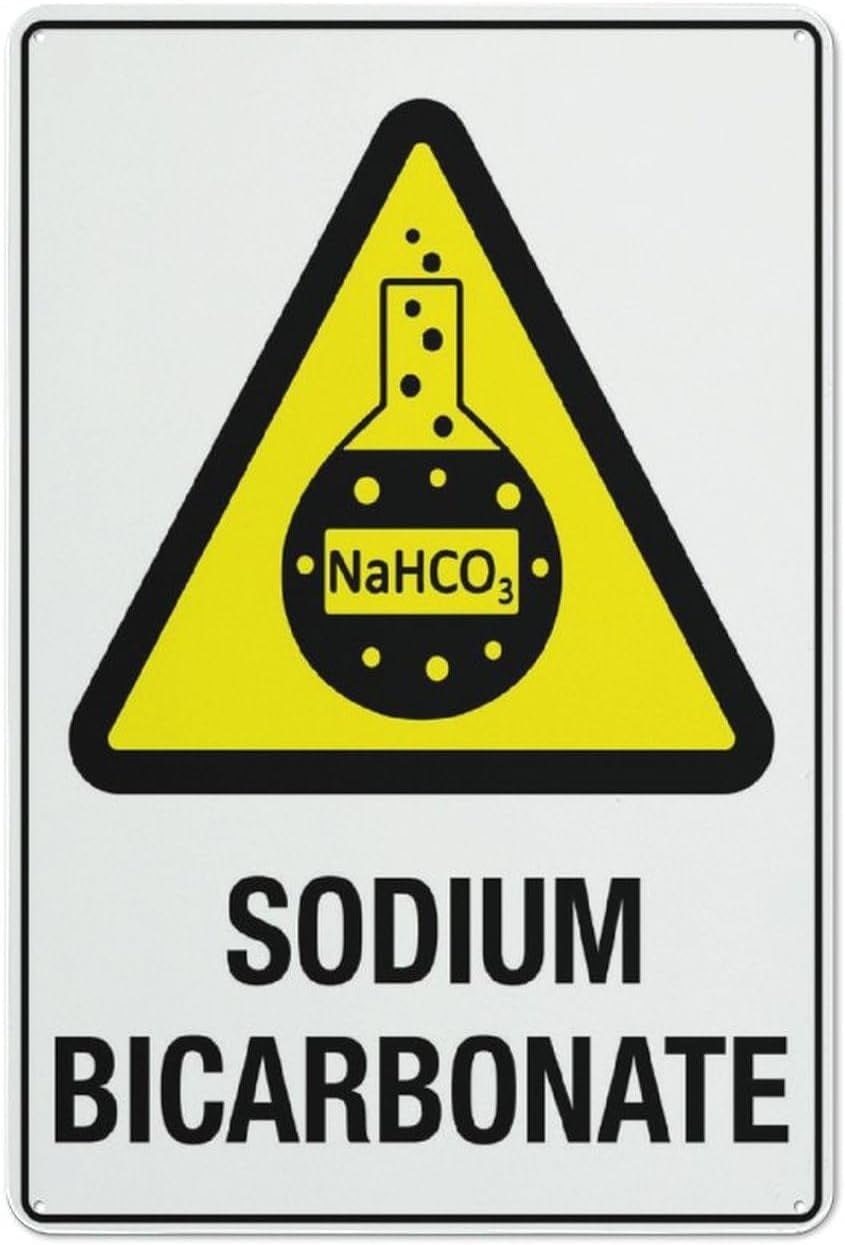 Sodium Bicarbonate Sign 12 X 8 Inches Reflective Aluminum Metal Warning ...