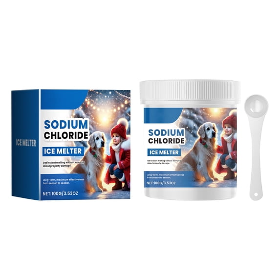 Sodium Chloride Ice Melter 100g Jar for Driveways Sidewalks Steps and ...