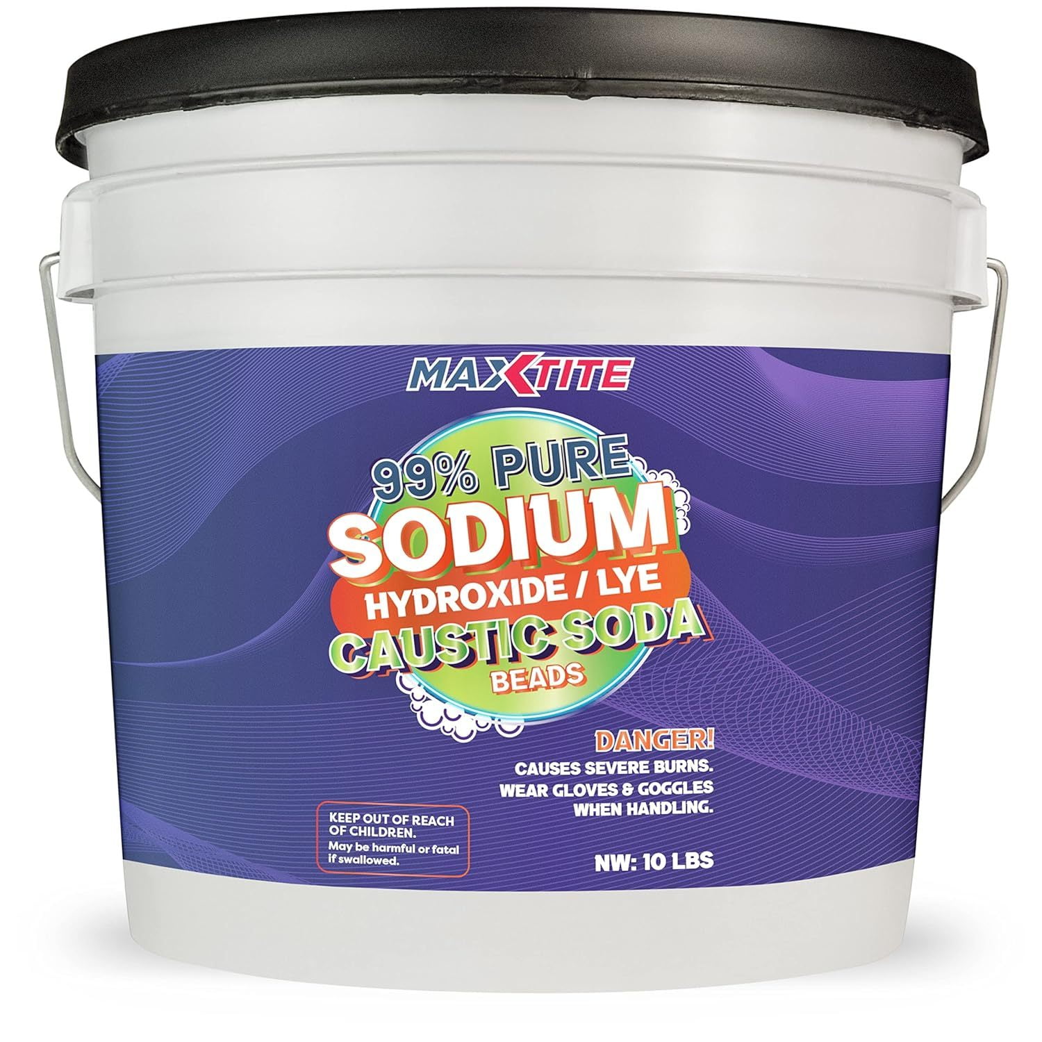 Sodium Hydroxide (Caustic Soda Beads) Lye 99% Pure (10lbs) - Food Grade ...