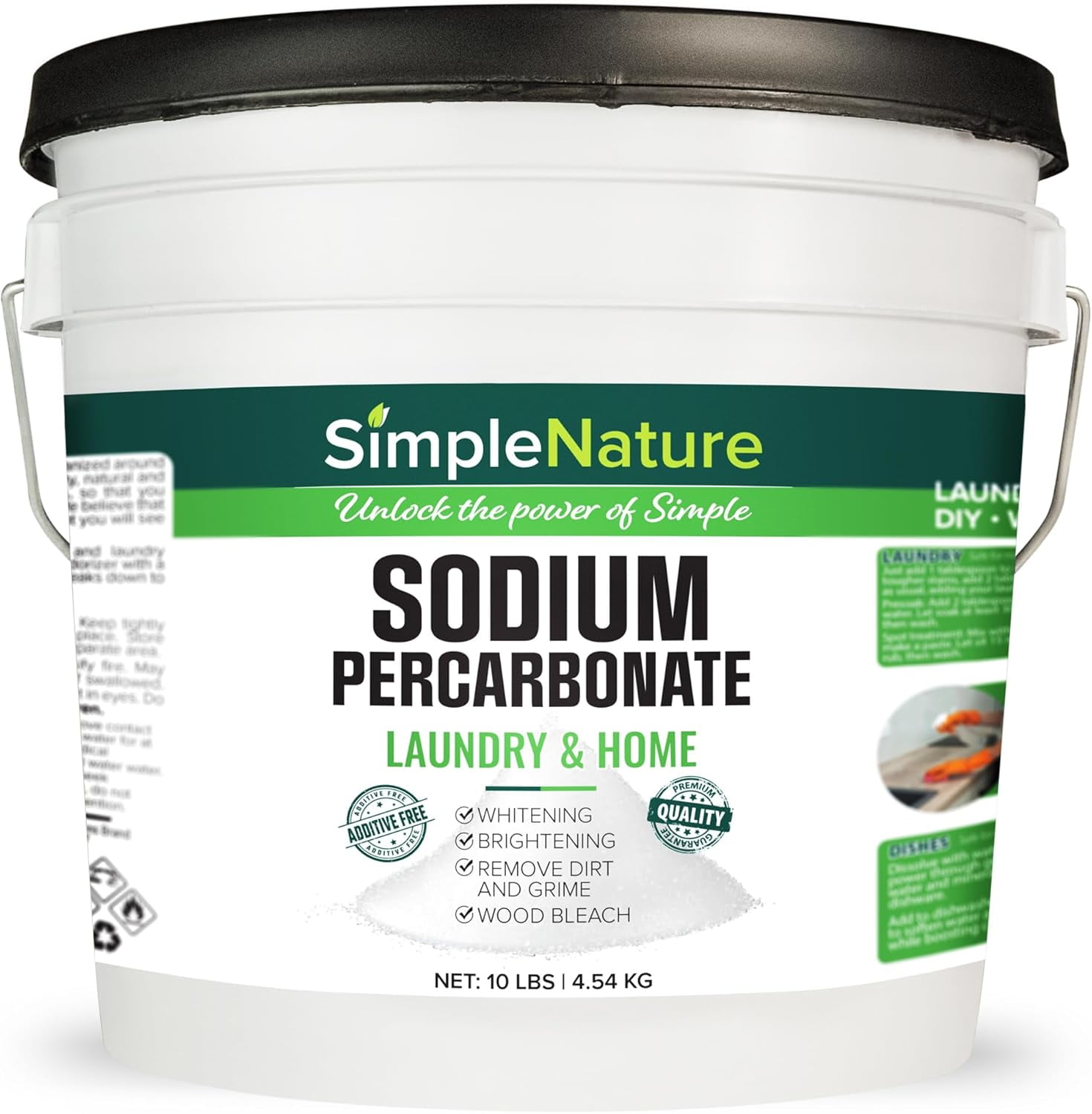 Sodium Percarbonate (10 lbs Pail) - Pure Oxygen Cleaner - Powerful ...