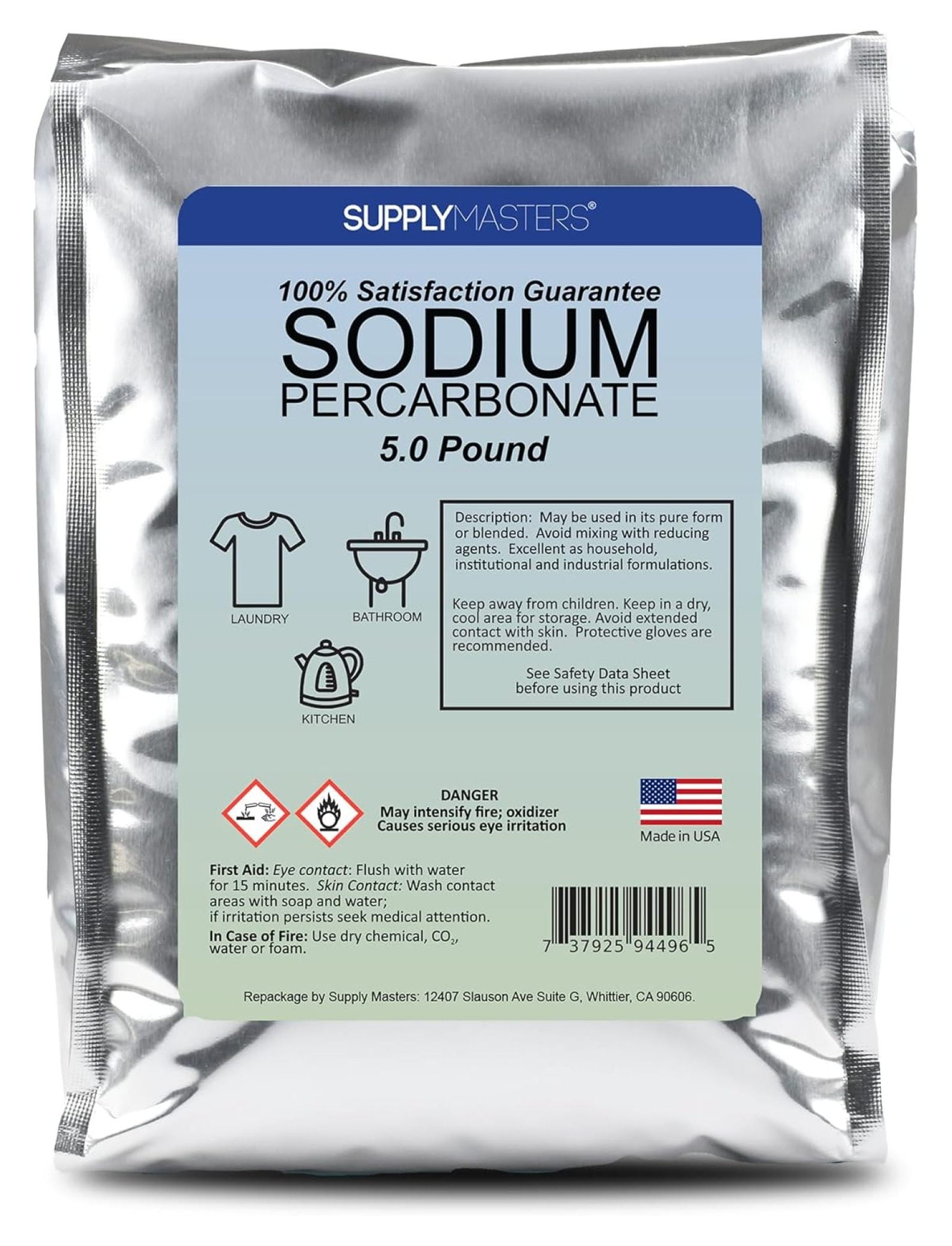 Sodium Percarbonate Powder 5 lbs - Oxygen Bleach, Laundry Booster ...
