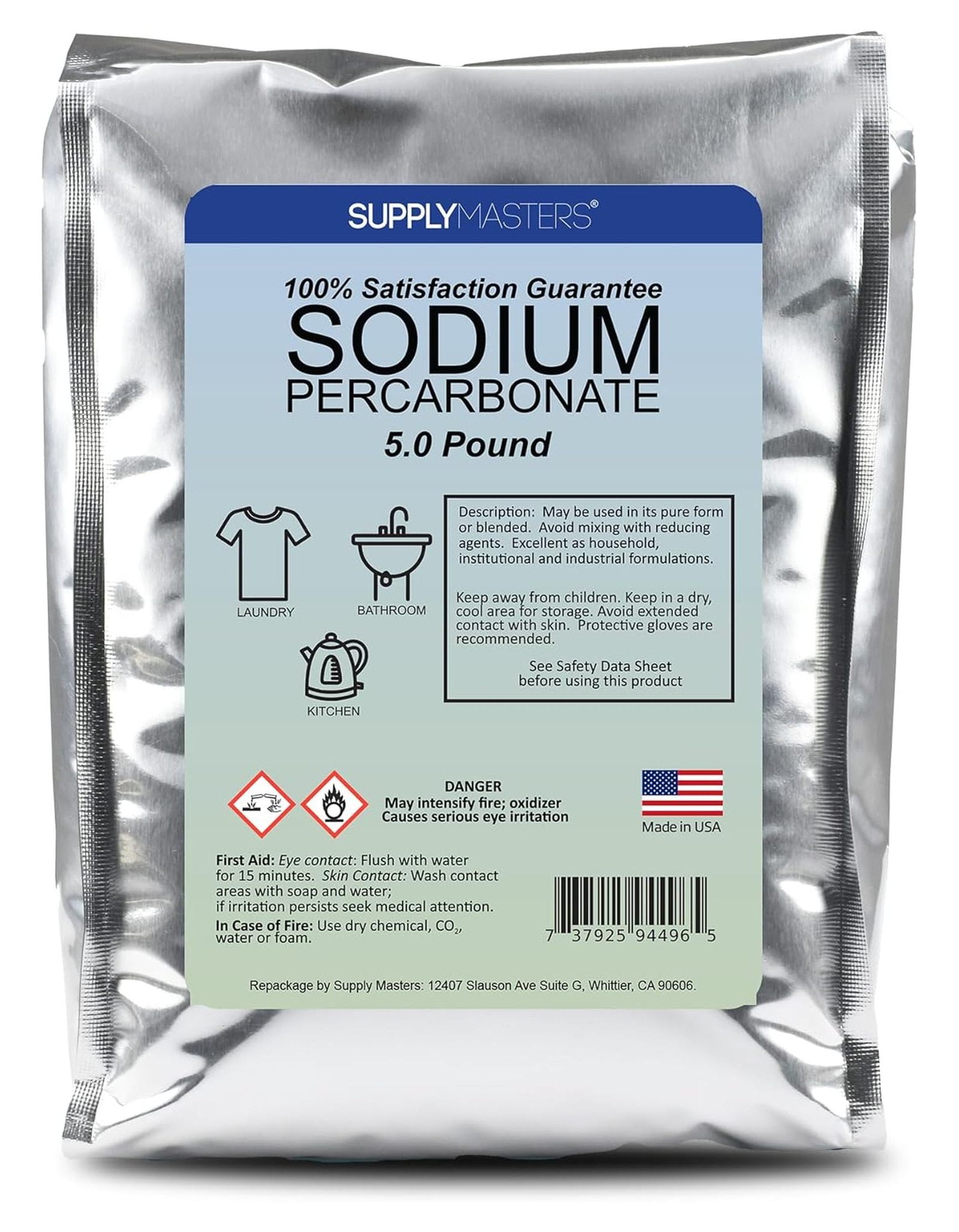 Sodium Percarbonate Powder 5 lbs - Oxygen Bleach, Laundry Booster ...