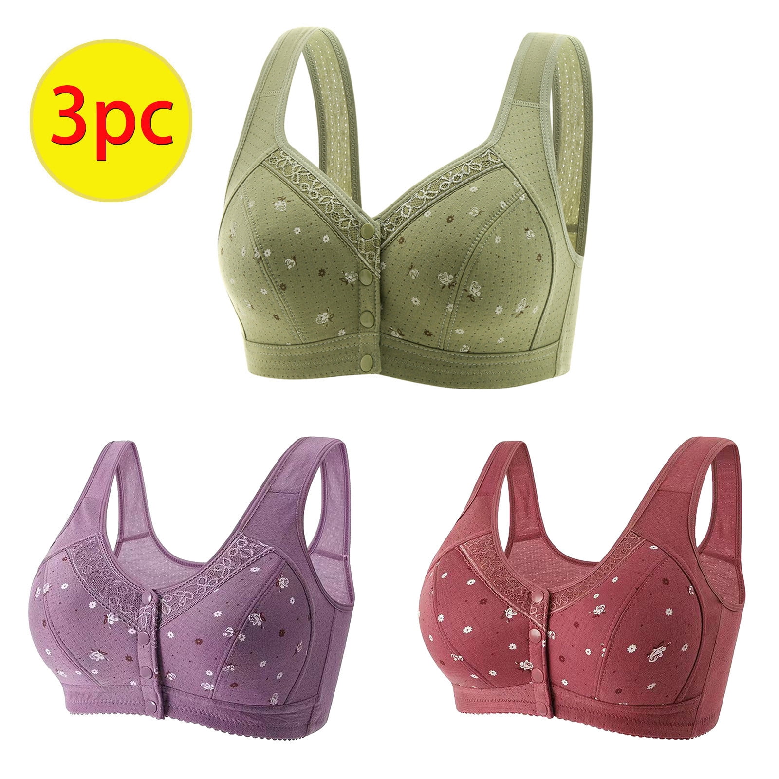 Sodopo 3 Pieces V Neck Padded Sport Bra for Women Pack, Bra Sleeping ...