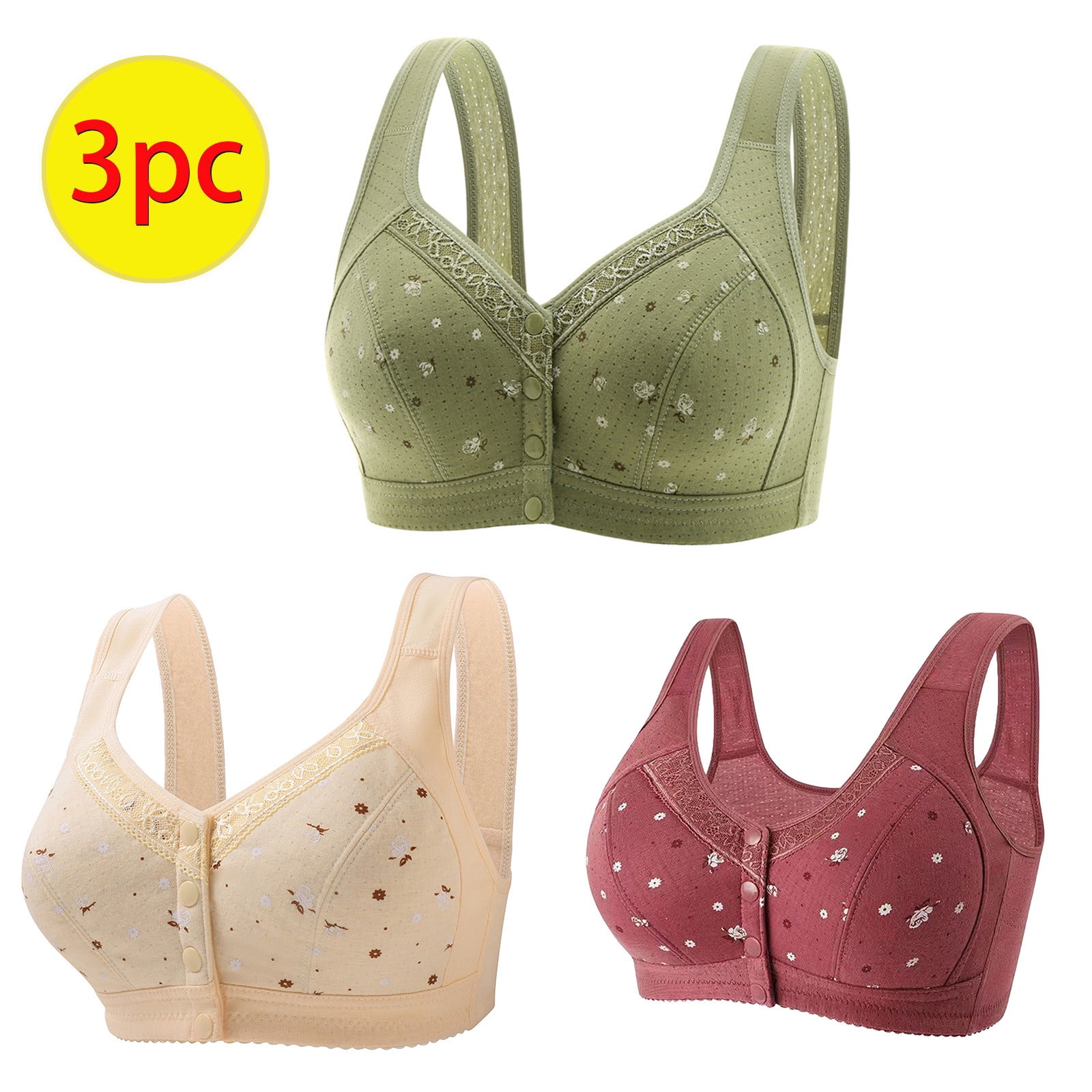 Women's Genie Bra Seamless 3-Pack - Neutral Color Comfort Sports Bras S ...