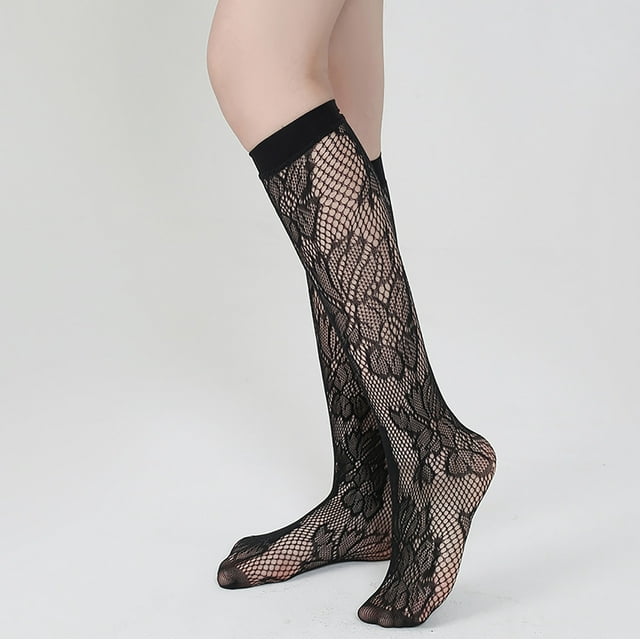 Sodopo Womens Lace Stockings New Sexy Mesh Lace Sheer Top Stay Up Knee