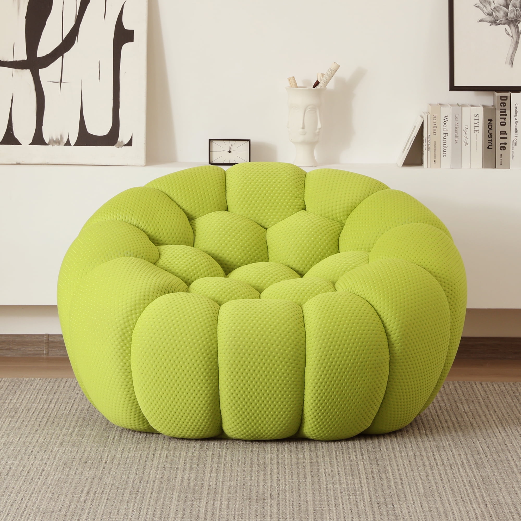 Sodrens 48.43" Bubble Couch,Modern Upholstered Mesh Fabric Lazy Floor ...