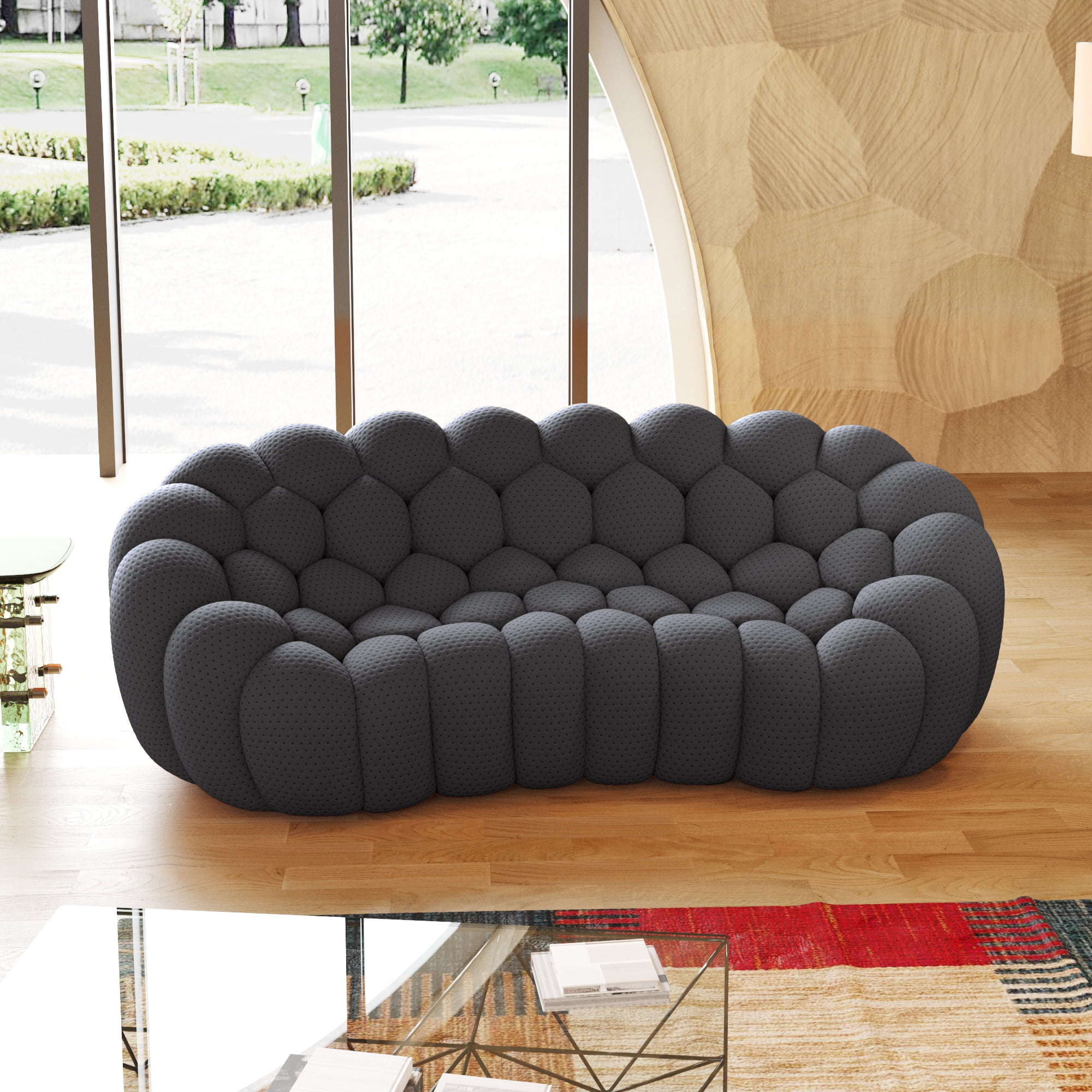 Sodrens 79.53" Bubble Couch,Modern Oversize Lazy Floor Sofa,Curved ...