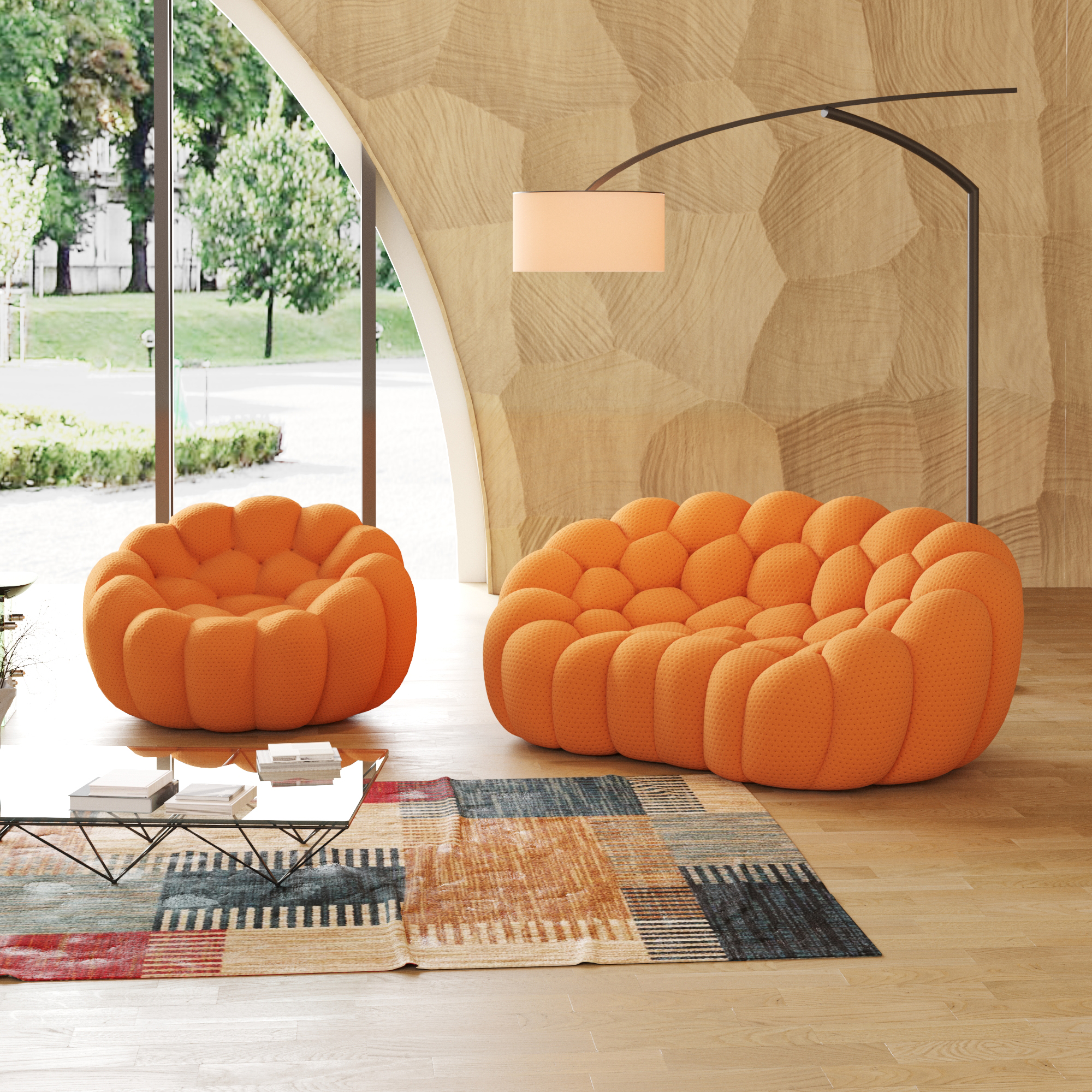 Sodrens 79.53" Bubble Couch,Modern Oversize Lazy Floor Sofa with Single ...