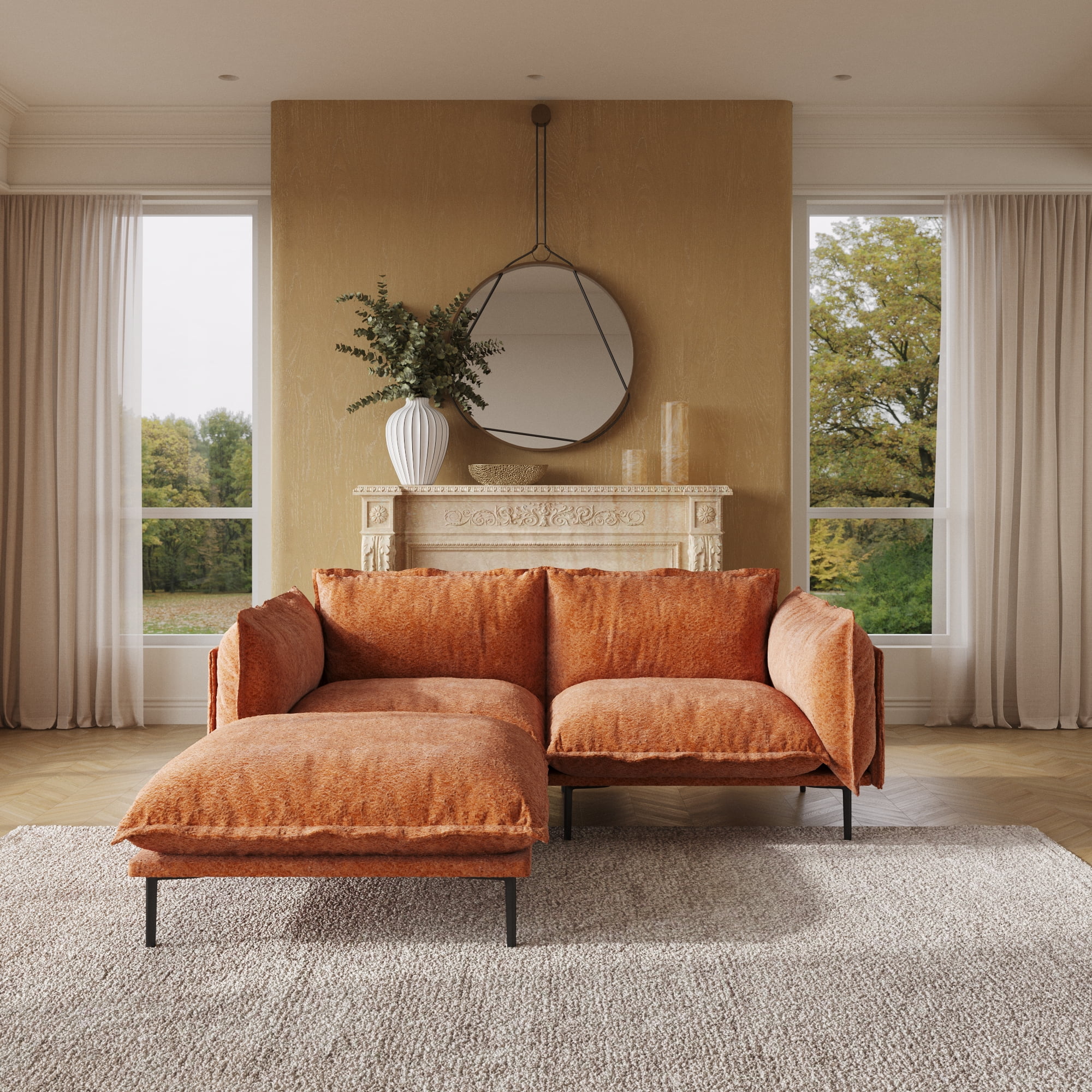 Sodrens Convertible Sectional Sofa Set,Small L Shaped 3-Seat Couch with ...