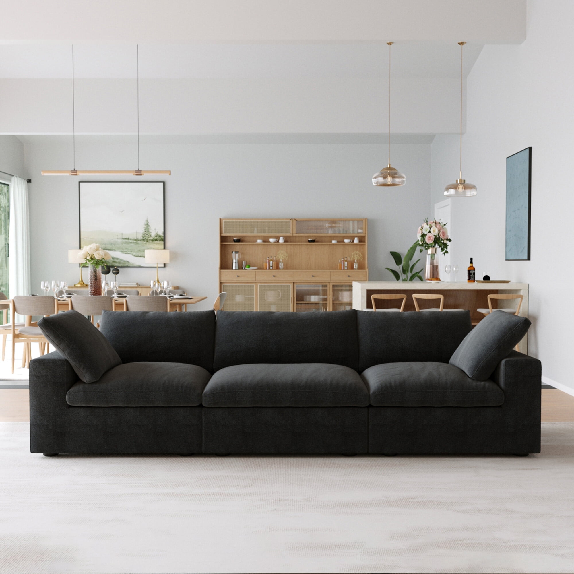 Sodrens Free Convertible Sectional Sofa Modular Couch,Modern Linen ...