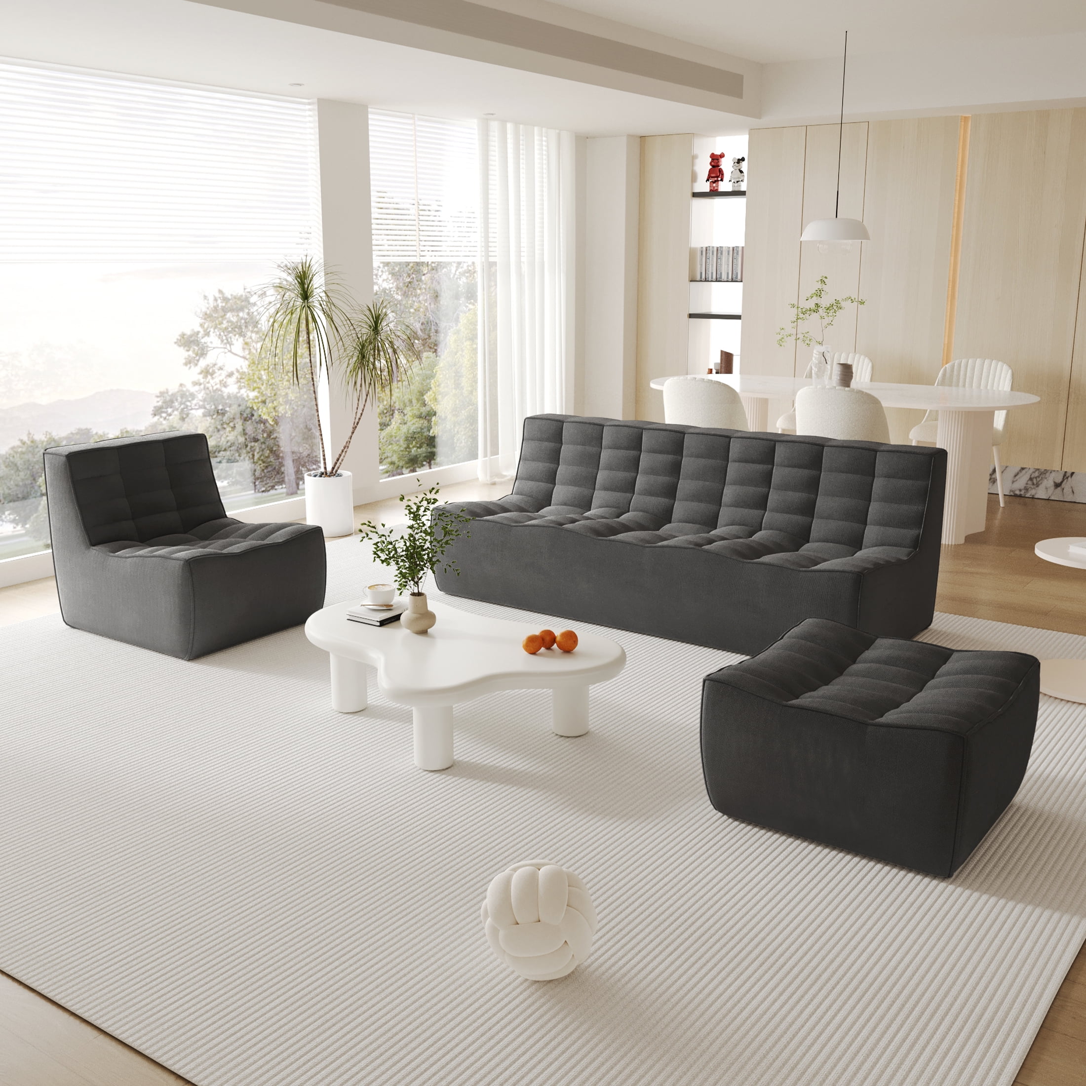 Sodrens Modern Sectional Sofa,Waffle modular sofa,Lazy Sofa Floor Sofa ...