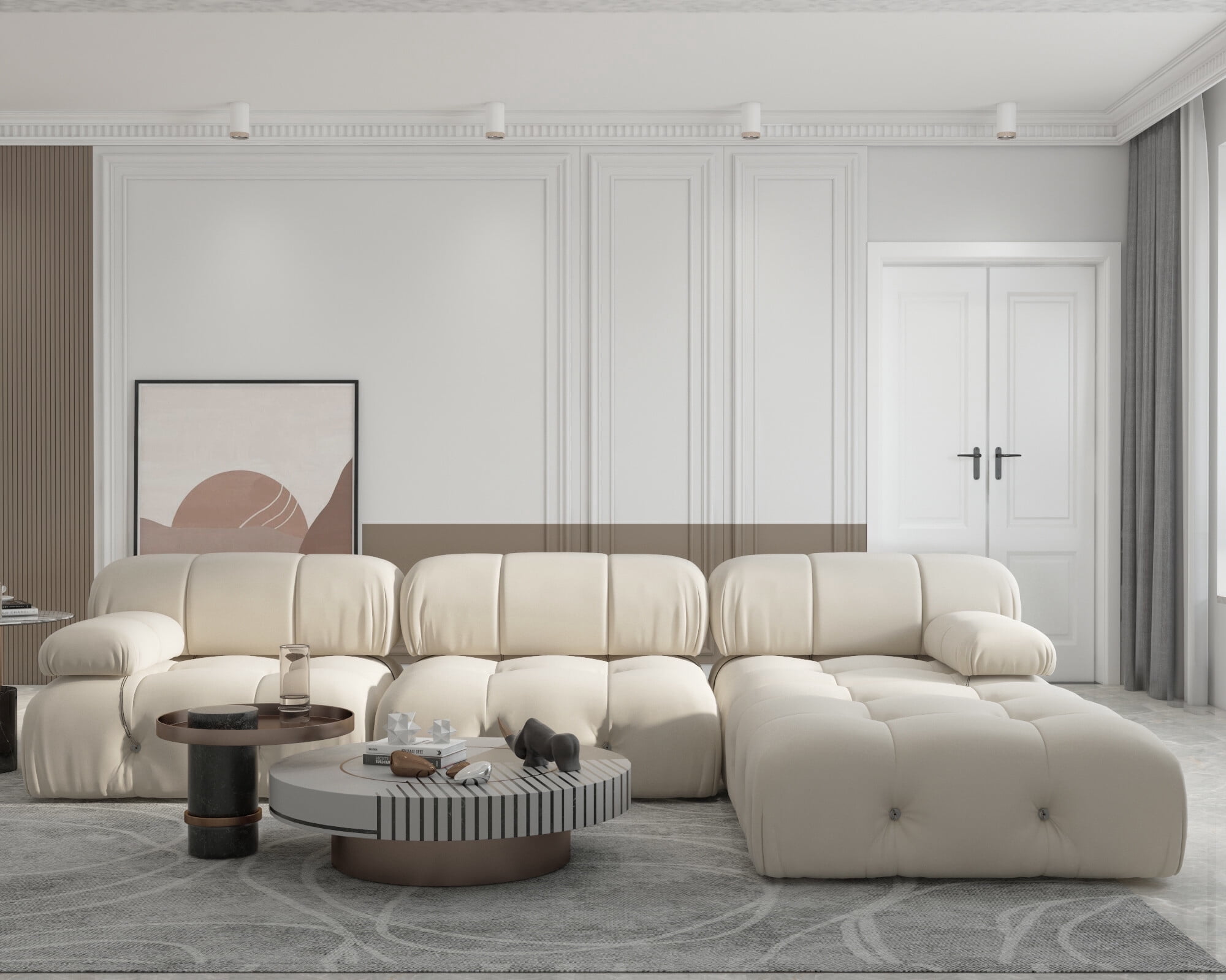 Sdorens Modular Sectional Sofa,L-Shaped Sofa Velvet Couch Free ...