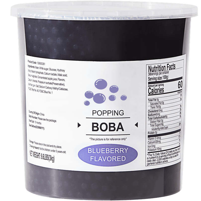 Soeos Blueberry Popping Boba Pearls, Bursting Boba Pearls for Bubble ...