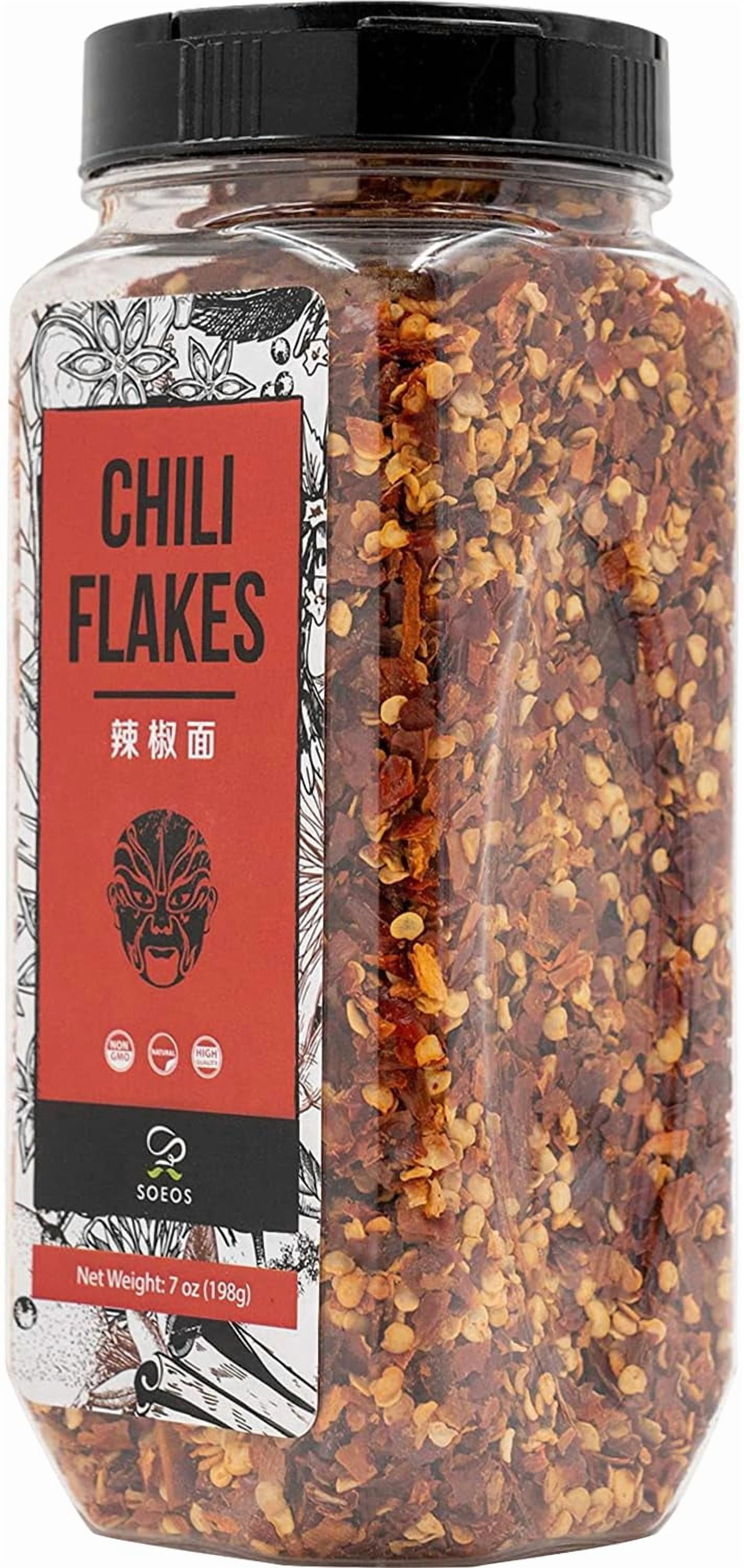 Soeos Chili Flakes, 7oz BCF26 (198g), Medium Hot, Dried and Crushed Red ...