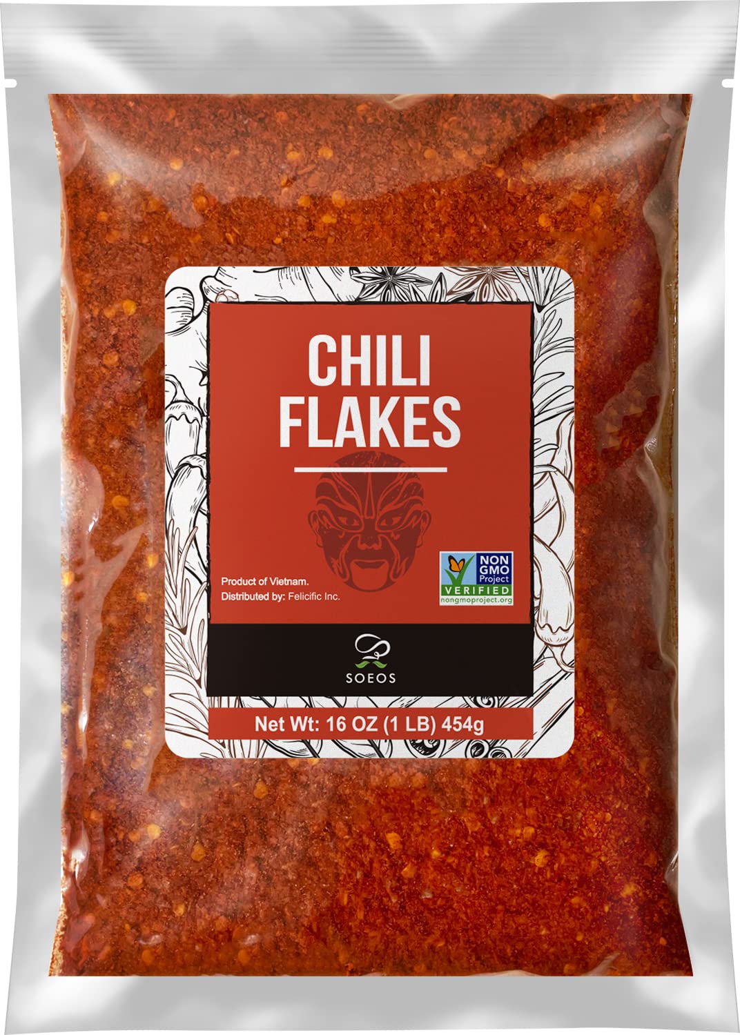 Soeos Chili Pepper Flakes, 16oz (454g), Dried and Crushed Red Chili ...