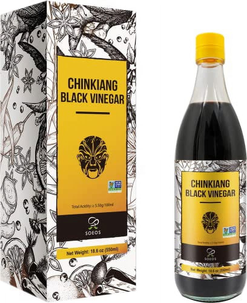 Soeos Chinkiang Vinegar, 18.6 fl oz (550ml), Chinese Black , Traditional , Organic , Zhenjiang ...