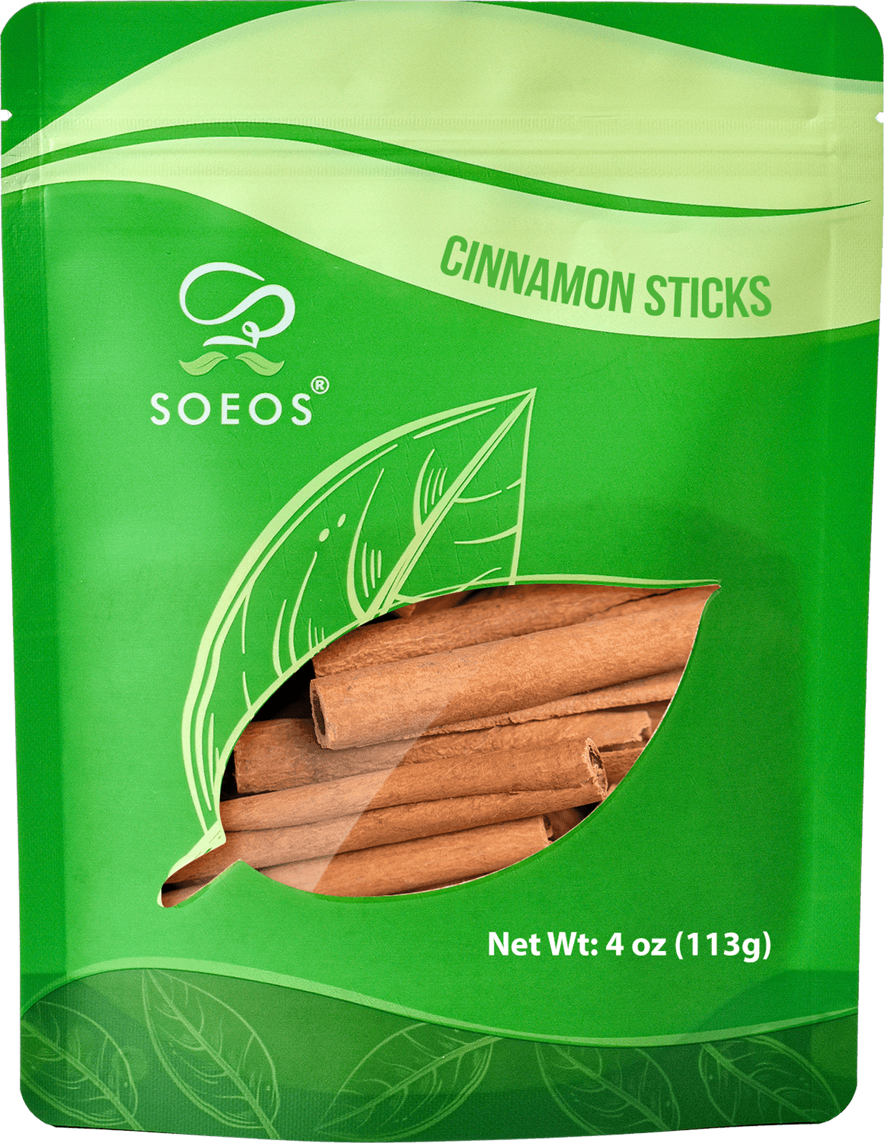 Soeos Cinnamon Sticks, Regular, Green Bag, 4oz - Walmart.com