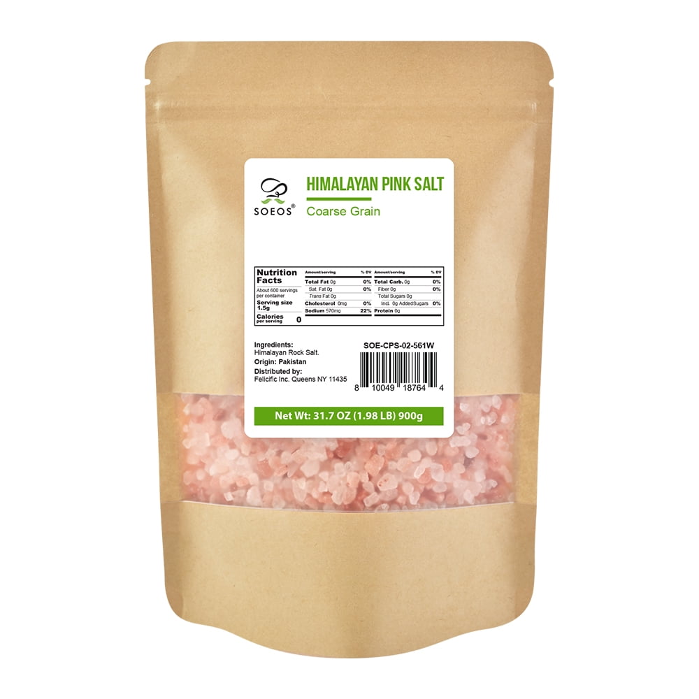 Soeos Coarse Grain Himalayan Pink Salt, 900g/ 31.7oz - Walmart.com