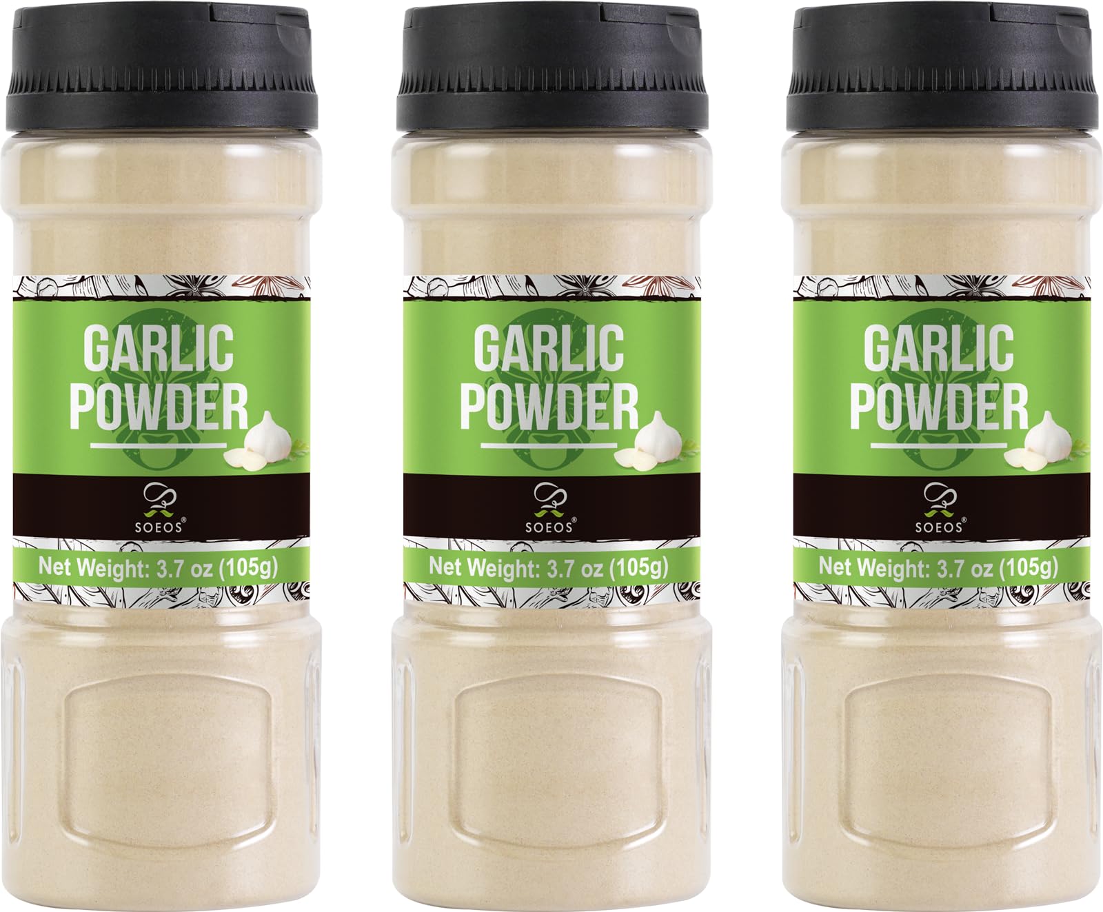 Soeos Garlic Powder,TRDN Garlic Powder Seasoning, Additive Free, Non ...
