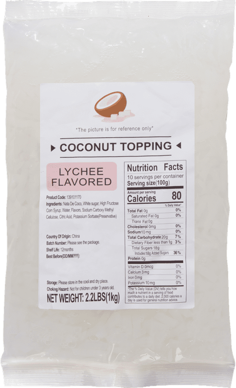 Soeos Lychee Flavored Coconut Jelly Strips, 2.2 lbs (1 Kg) – Sweet ...