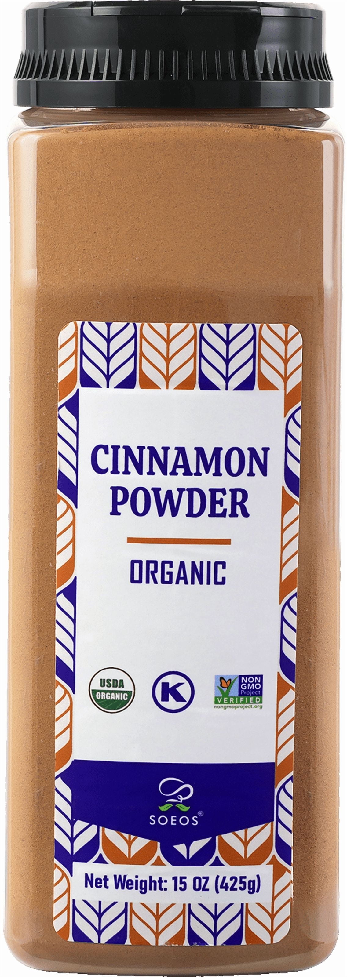 Soeos Organic Cinnamon Powder, 15 oz, Ground Cinnamon, Non-GMO, Kosher ...