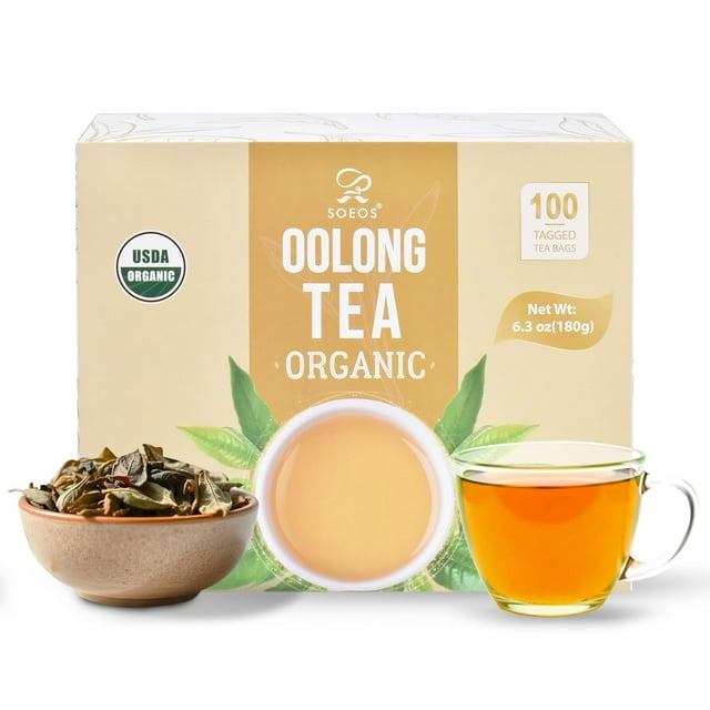 Soeos Organic Oolong Tea 6.3 oz, 100 Tea Bags, Fresh and Healthy Oolong ...