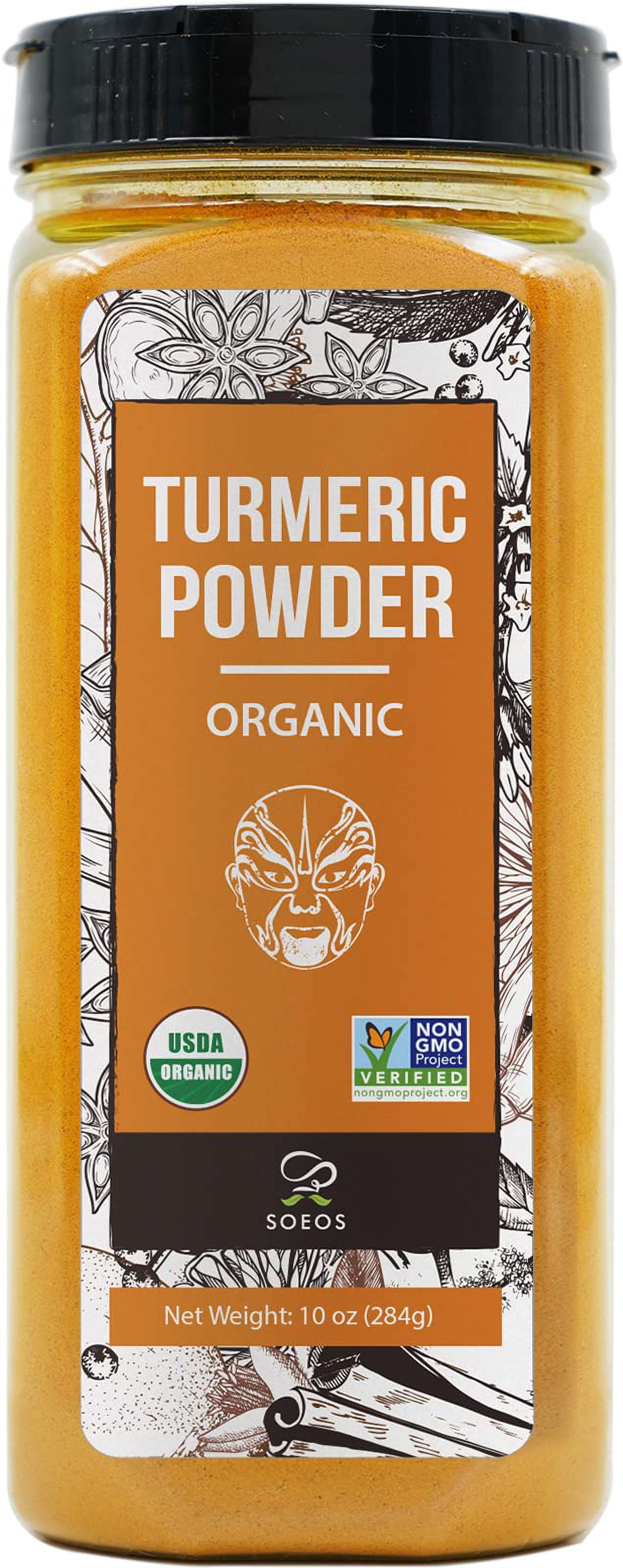 Soeos Organic Turmeric Powder 10Oz (284G), Non-Gmo Verified, Usda ...
