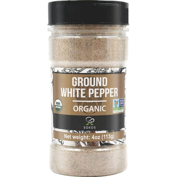 Soeos Organic White Pepper BCF26 Ground, Non-GMO, Freshly Peppercorn ...