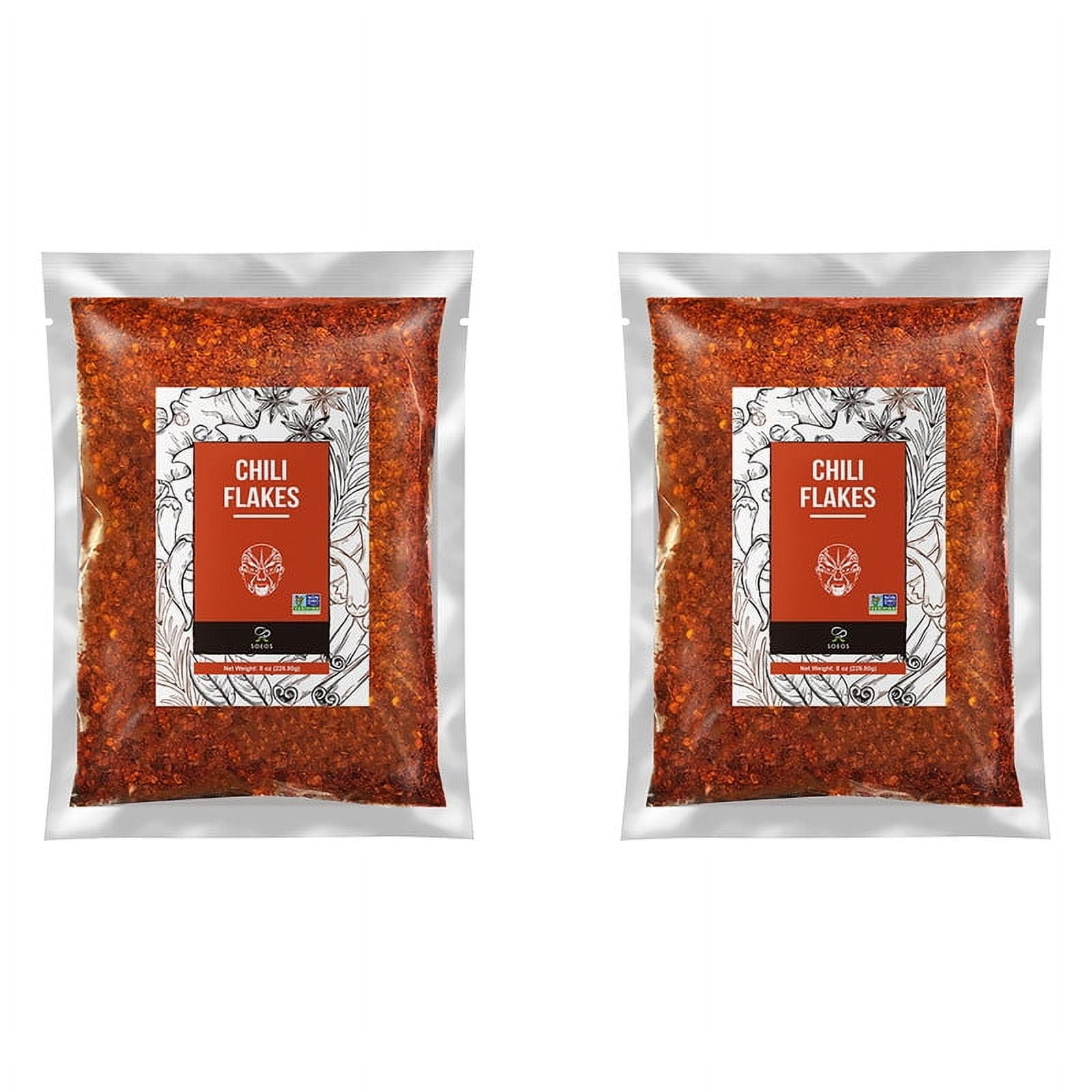 Soeos Premium Sichuan Chili Flakes 8oz (226g), 2 Packs, total weight 16 ...