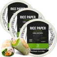 Soeos Rice Paper, 3 Pack, 34 Sheets, 22cm Round, Fresh Spring Rolls ...