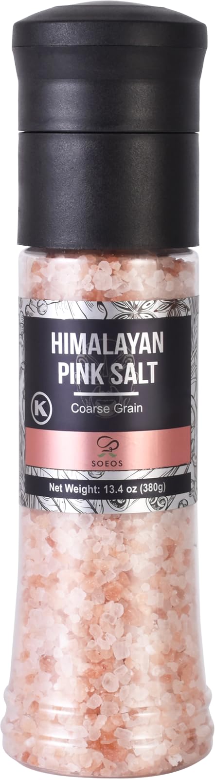 Soeos Salt Grinder Set, BCF26 Himalayan Pink Salt, Coarse Grain, Salt ...