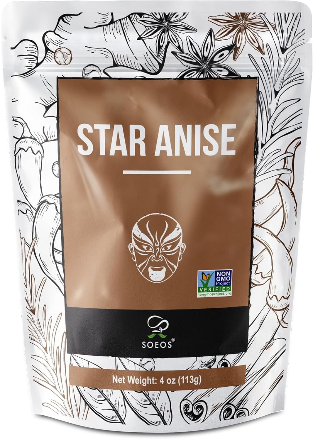 Soeos Star Anise Seeds 4oz, Anis Estrella, Whole Chinese Star Anise ...