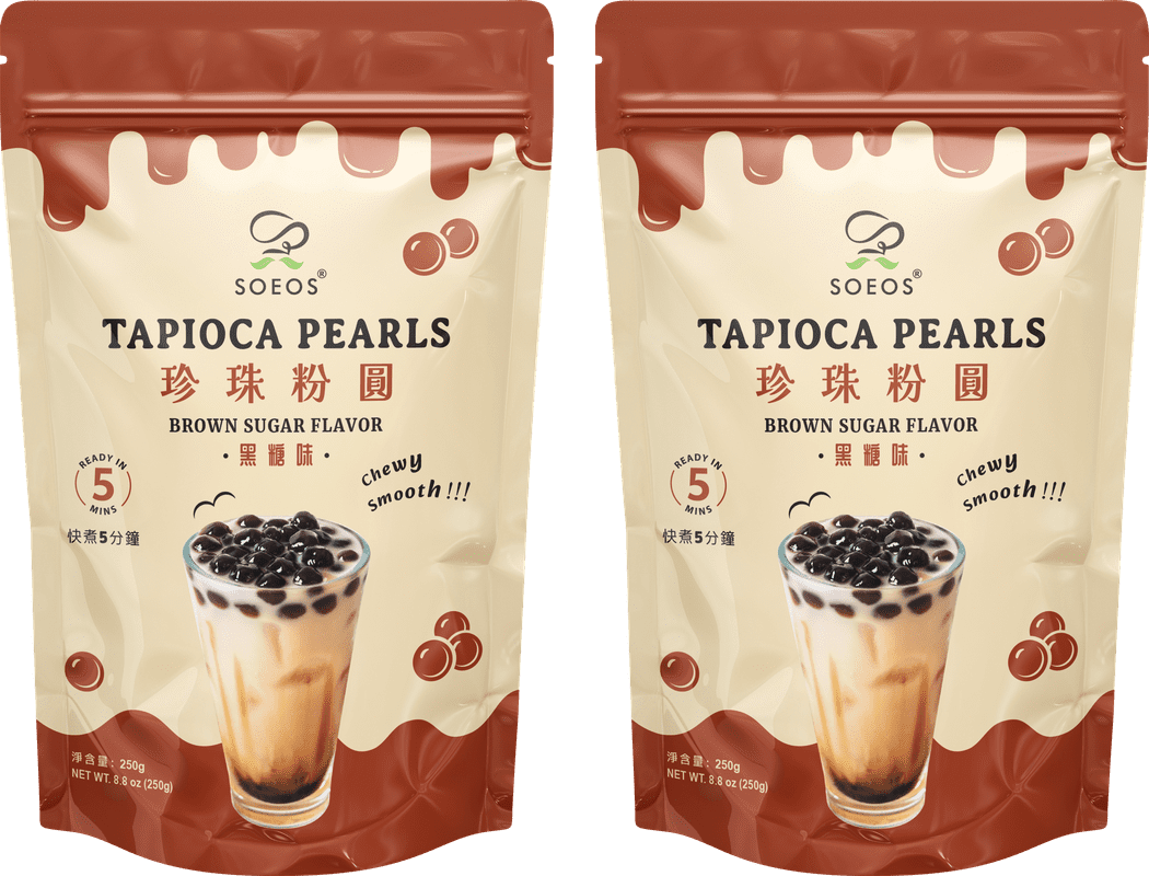 Soeos Tapioca Pearls for Bubble Tea, 2 pack 17.6 oz Total, Chewy Boba ...