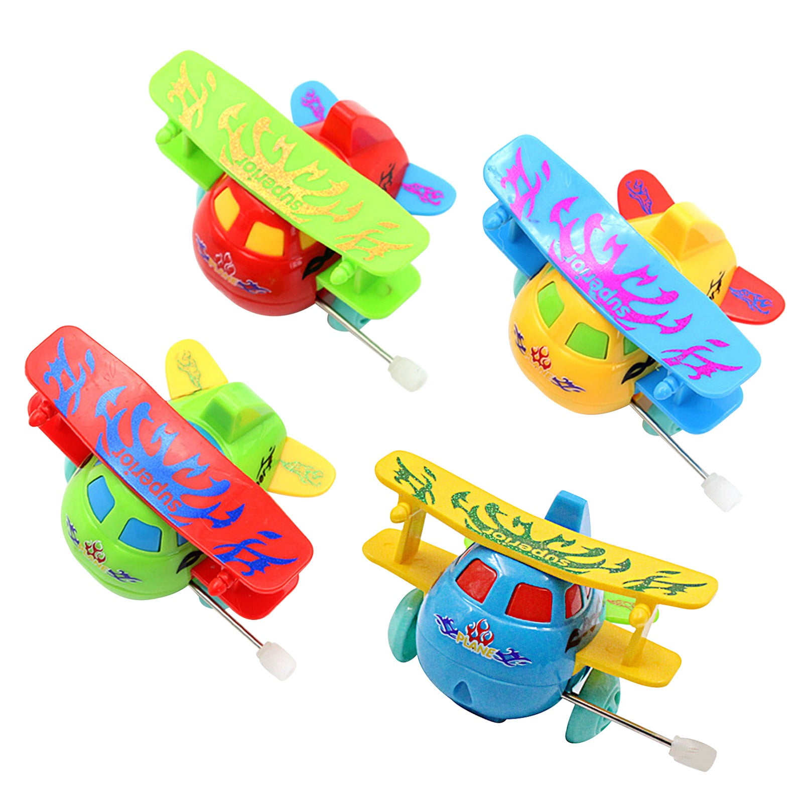 Soetfd 1 PC Wind Up Cartoon Airplane Rotary Tumbling Flying for Outdoor ...