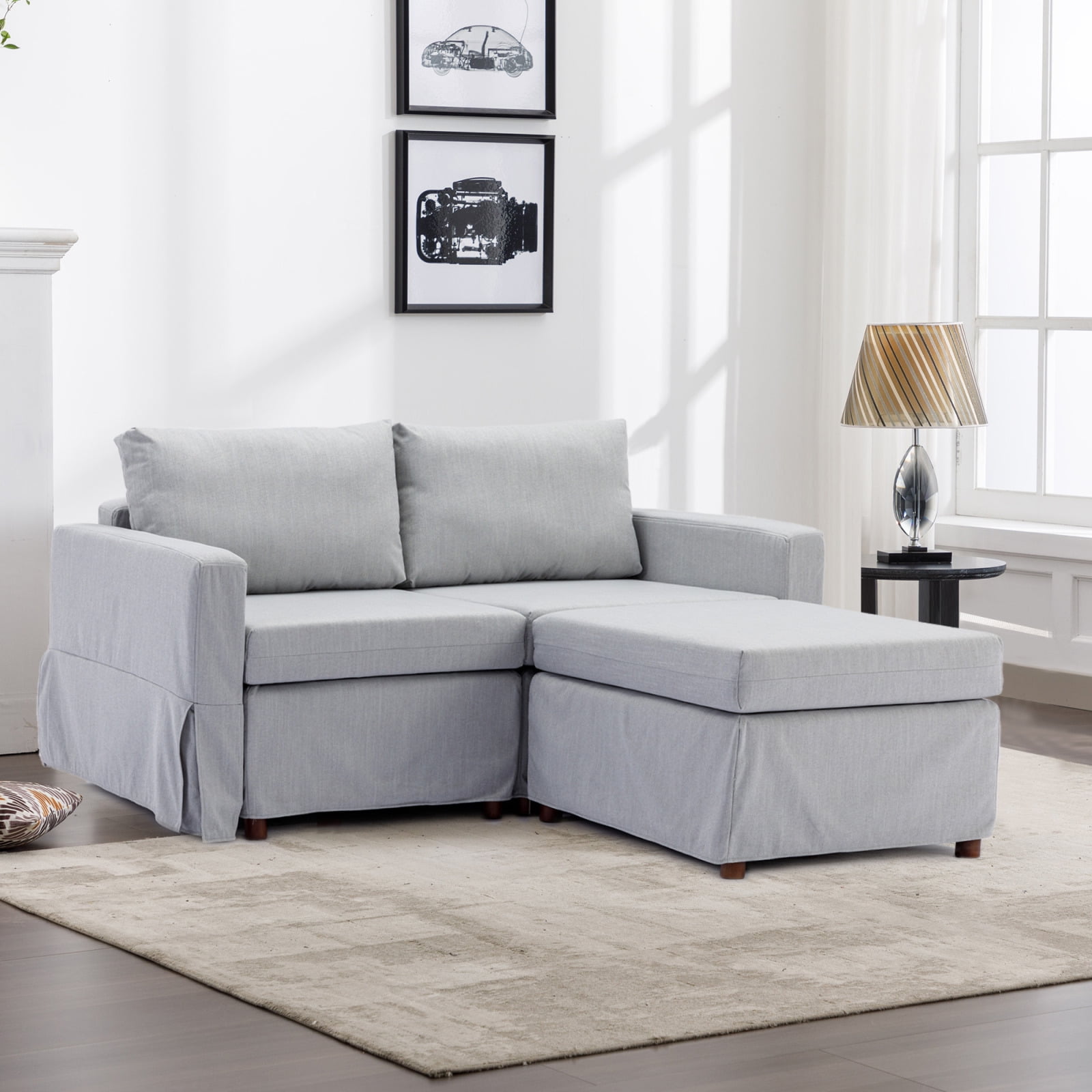 Sofa, 2 Seat Modular Sectional Sofa with 1 Ottoman, Sectional Sofa ...