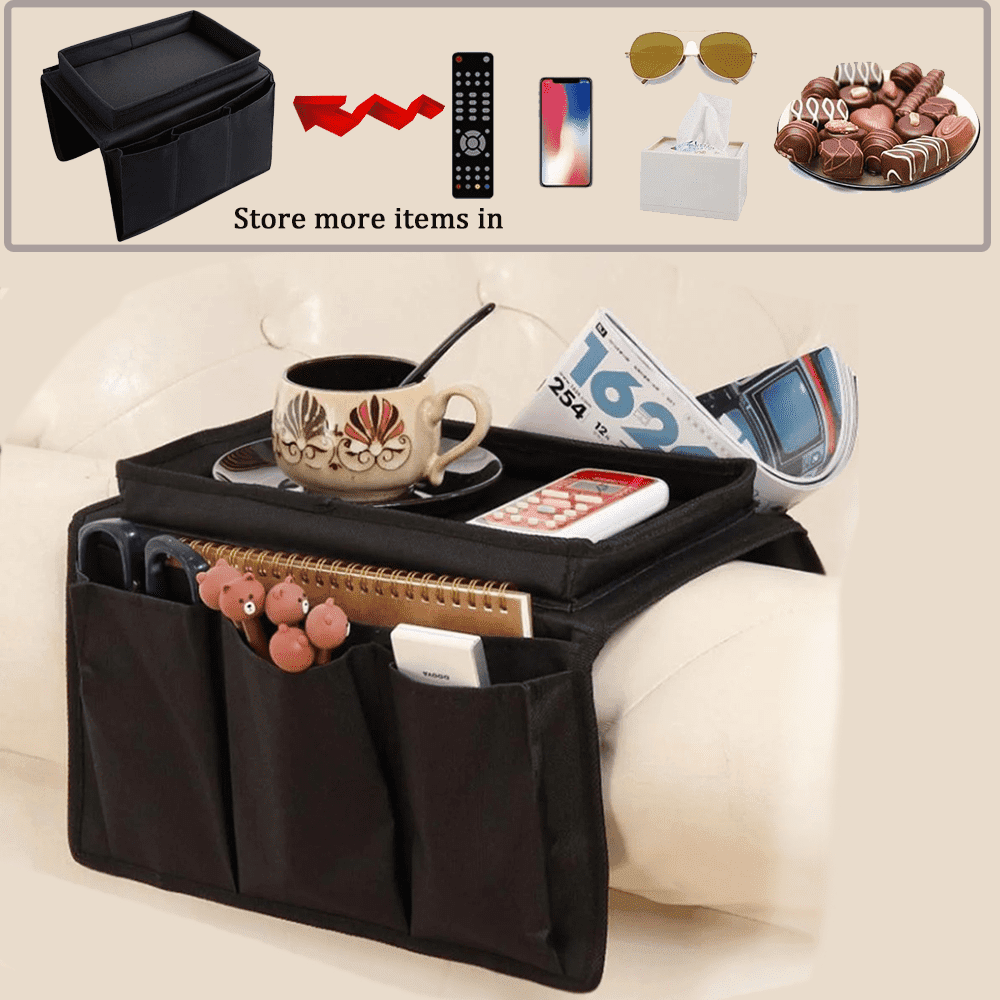 Sofa Arm Organizer With Cup Holder, Non-Slip, Oxford Fabric, Holds Tv ...