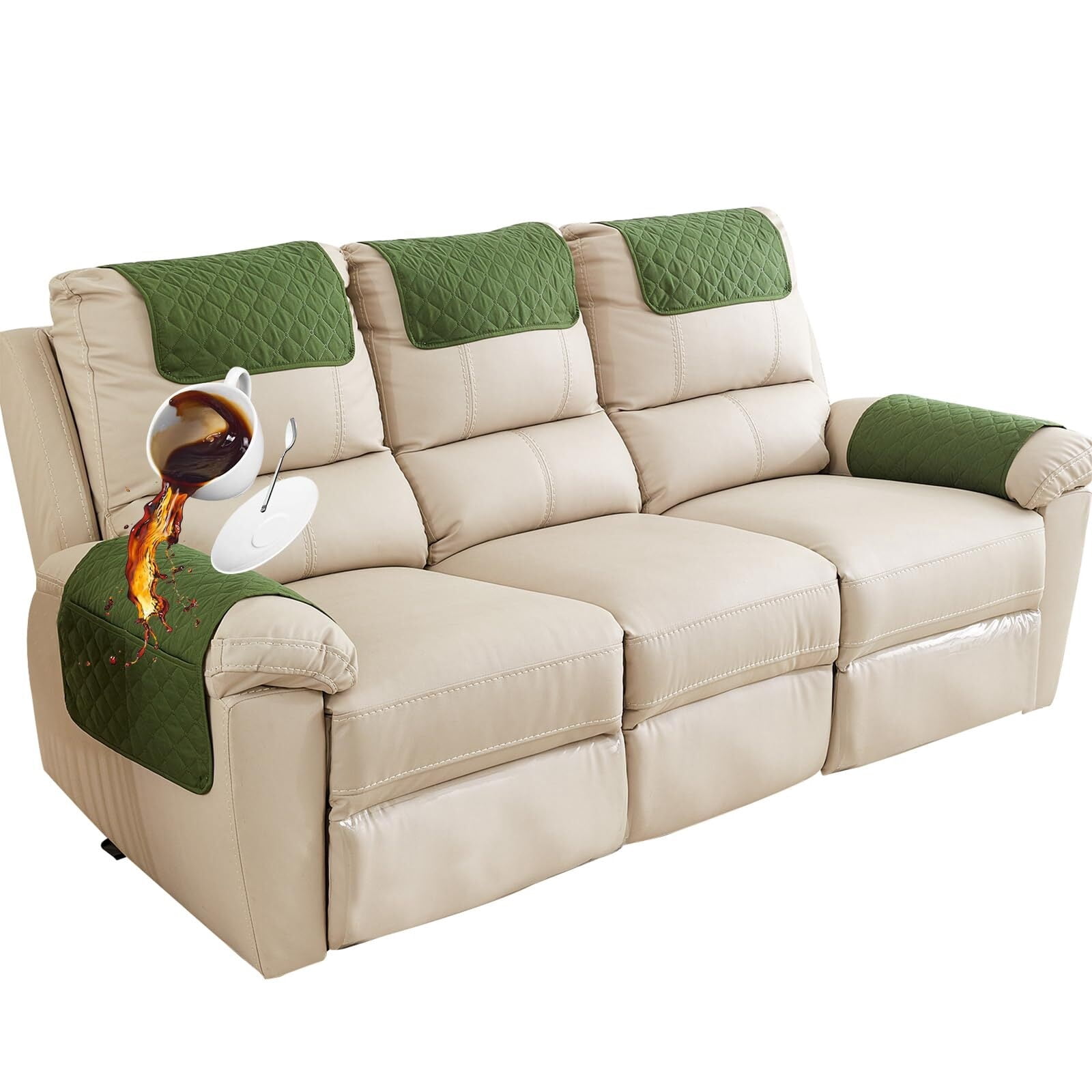 Sofa Armrest Cover, Headrest Cover for Recliner Chair Arm Cover ...