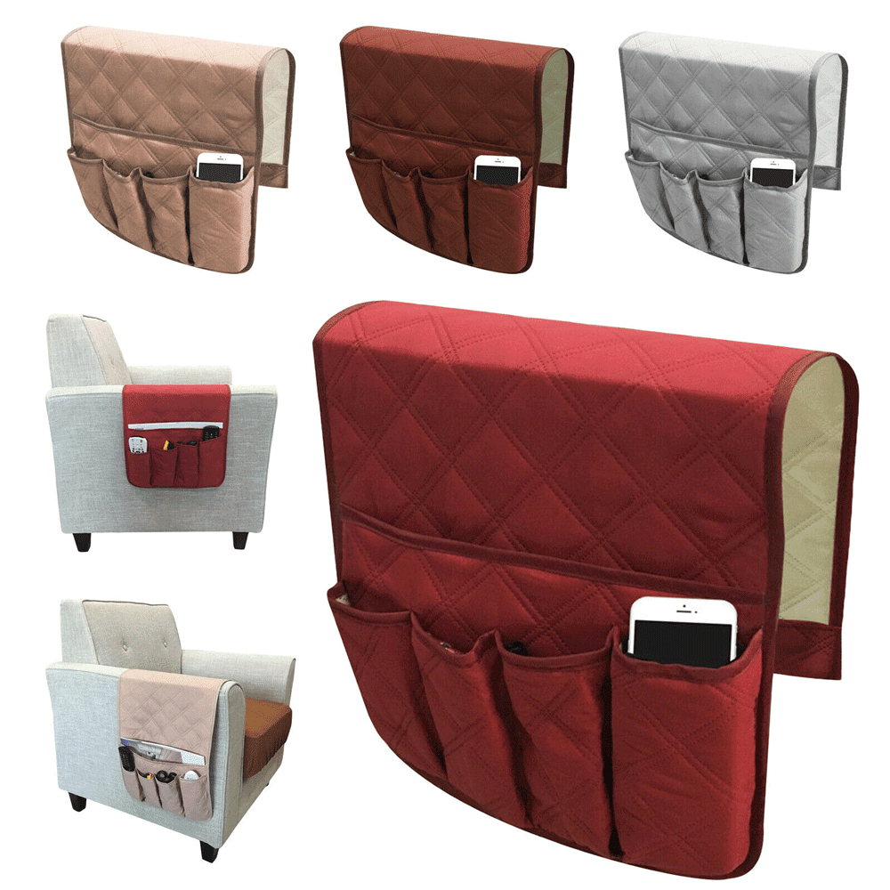 Sofa Armrest Organizer Non-Slip Arm Chair Bedside Caddy Storage ...