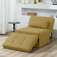 Sofa Bed, 4 in 1 Multi-Function Folding Ottoman Breathable Linen Couch Bed with Adjustable ...