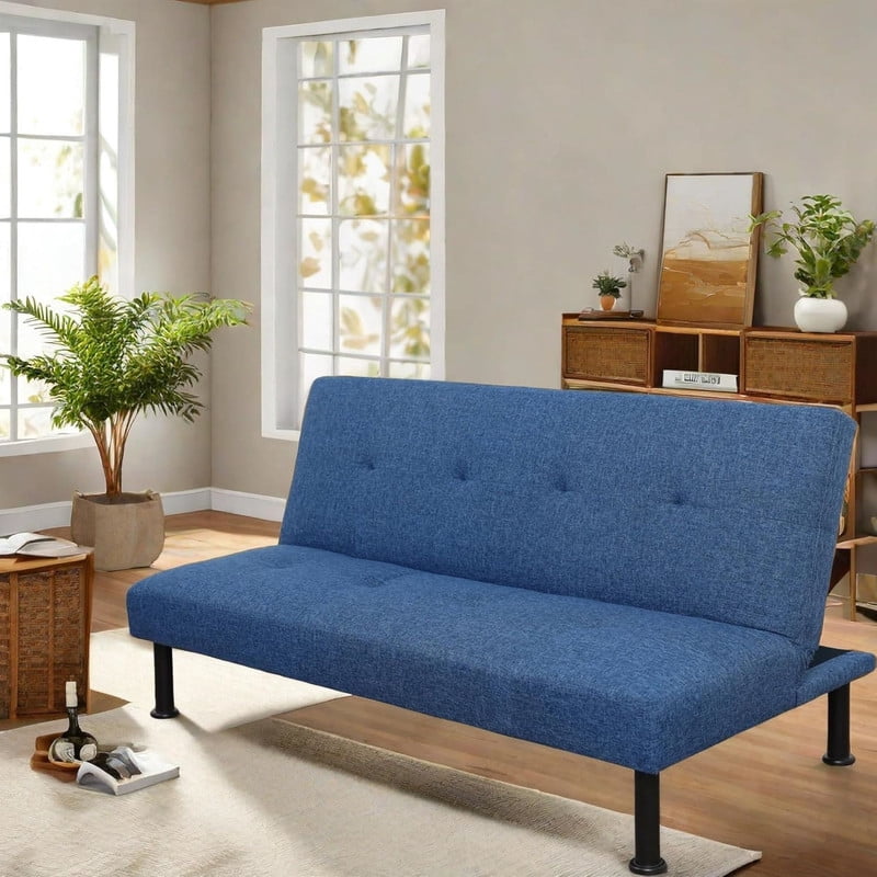 Sofa Bed 64" Convertible Sofa Bed Armless Sleeper Sofa with Linen ...