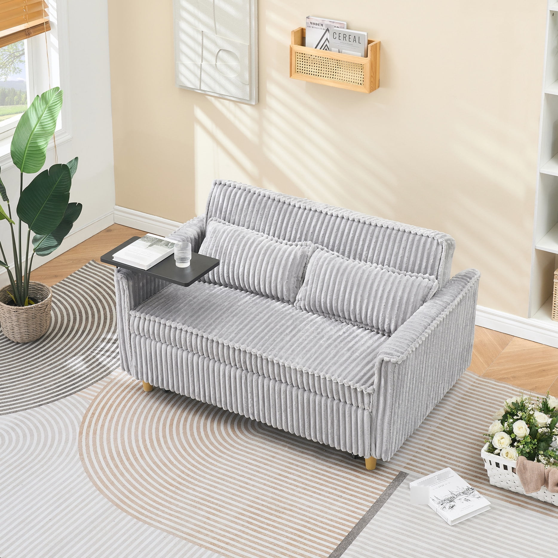 Sofa - Bed Conversion with Rollers | In Bedroom for Space Optimization ...