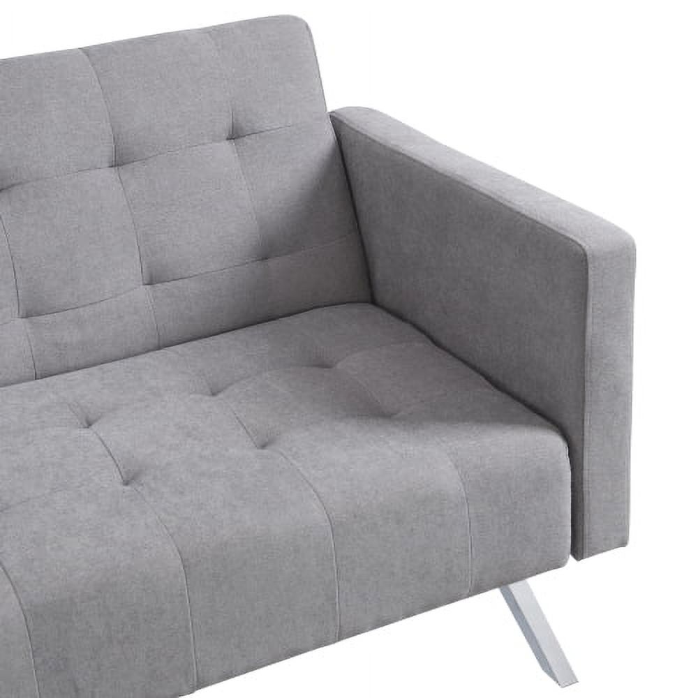 Sofa Bed Convertible Folding Light Grey Lounge Couch Loveseat Sleeper ...