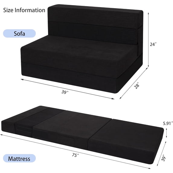 Sofa Bed Foldable Mattress - Folding Sleeper Sofa Chair Bed Floor ...
