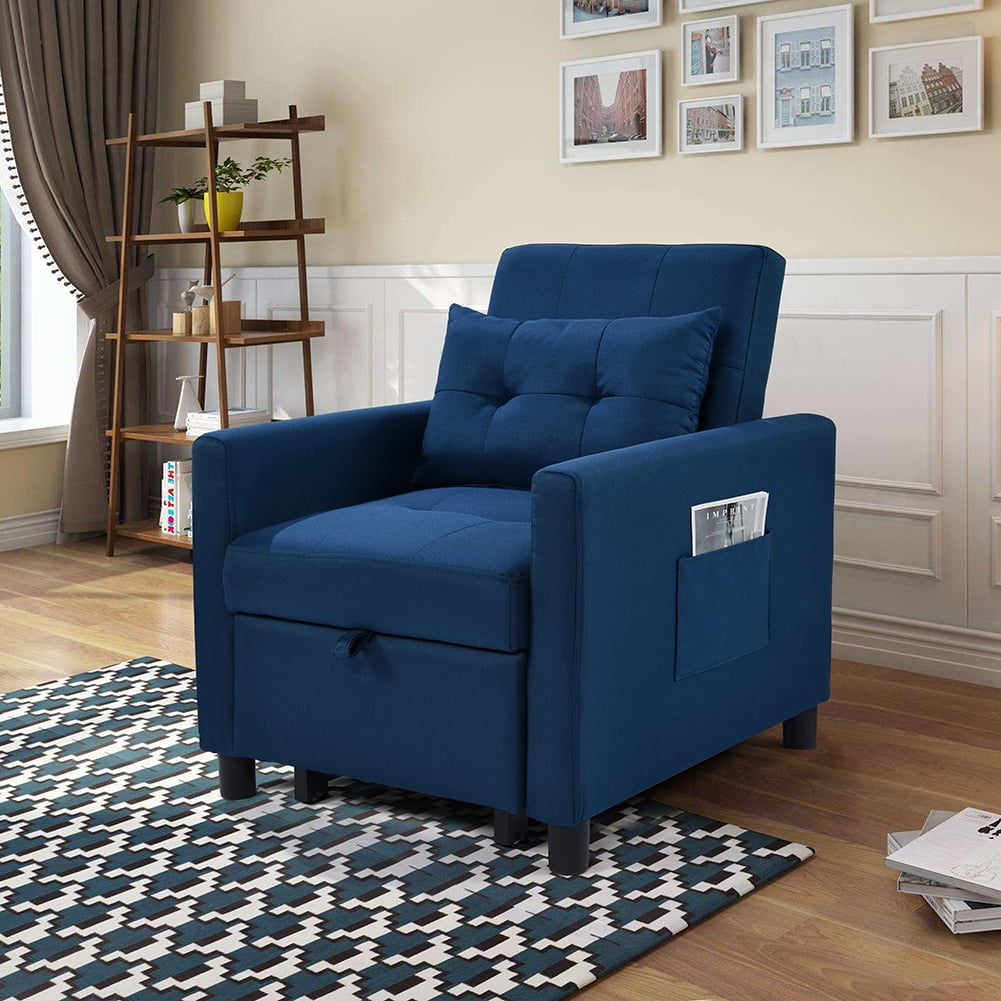 Sofa Bed With Pullout Sleeper, 3-in-1 Convertible Folding Futon Chair ...