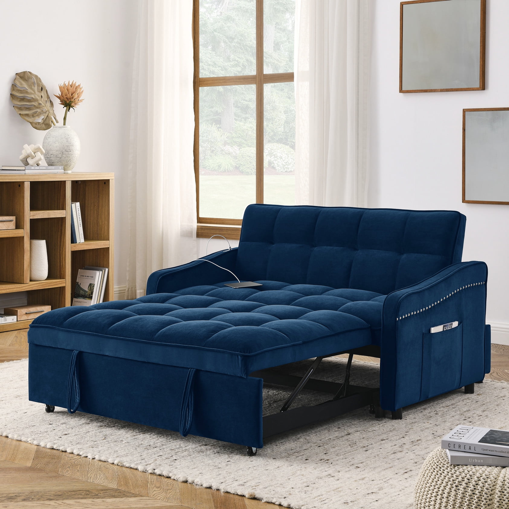 Sofa Bed with Pull - out, Adjustable Back, Sinuous Springs Construction ...