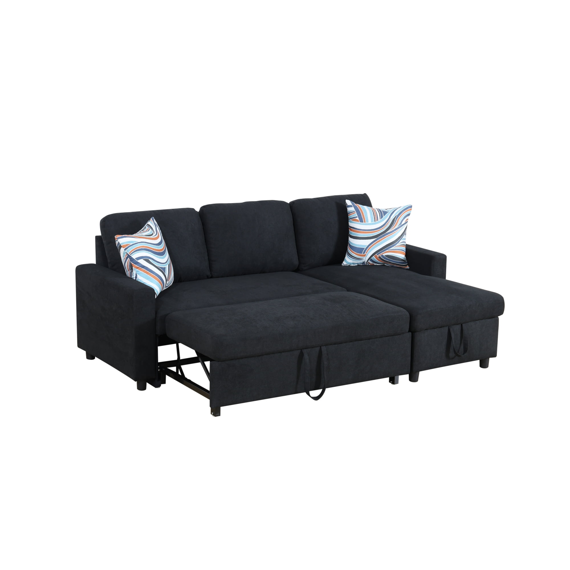 Sofa Bed with Sectional Sofa, 4 in 1 Convertible Pull Out Sleeper, L ...
