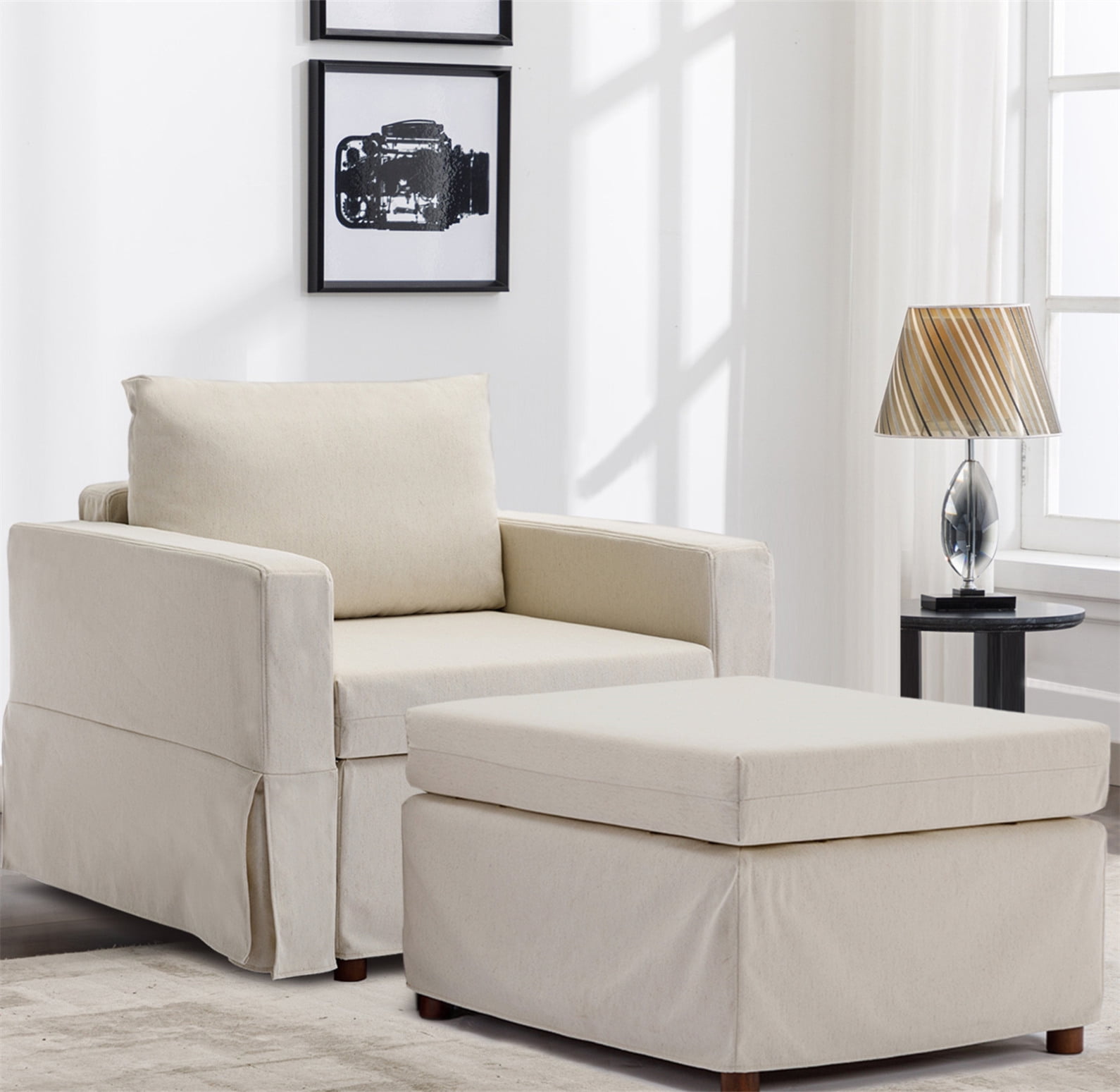 Sofa Chair, Sofa with 1 Ottoman, Modern Single Seat Module Sofa ...